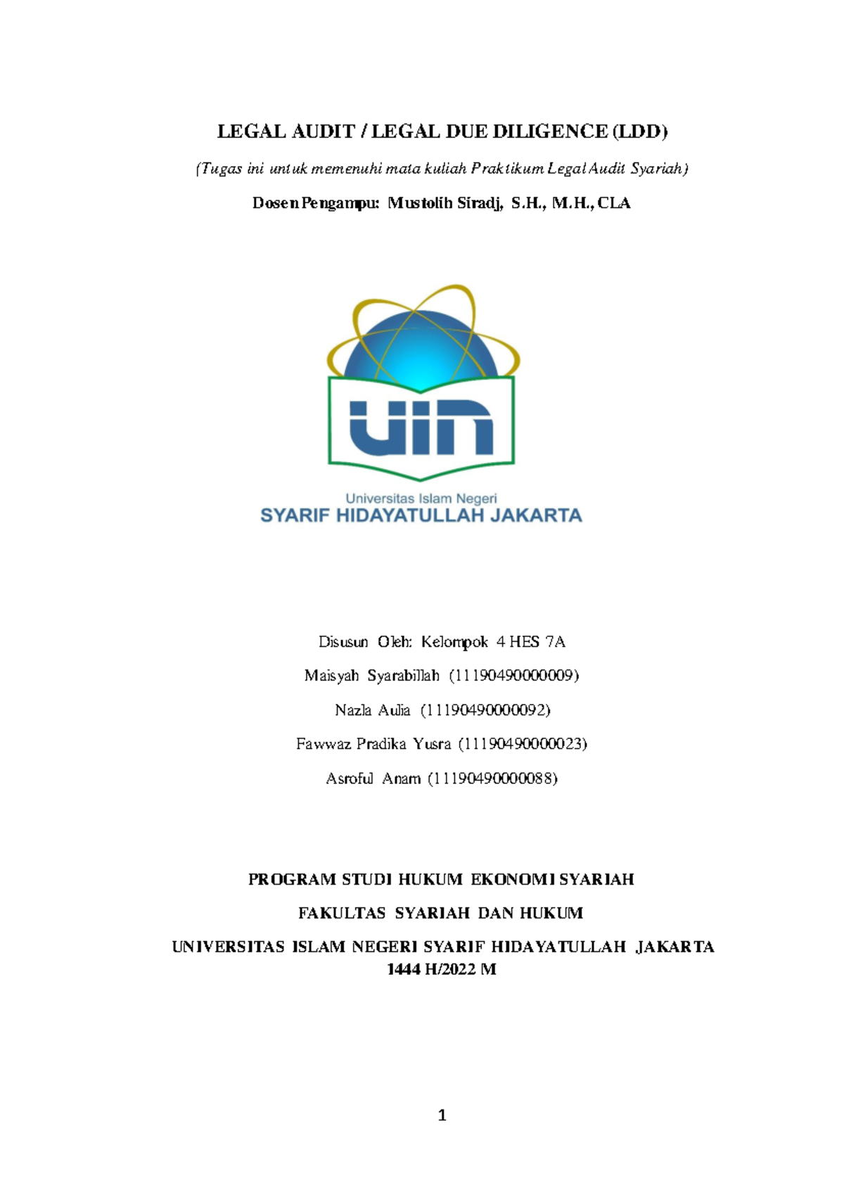 Legal Audit atau Legal Due Dilligence (LDD) - LEGAL AUDIT / LEGAL DUE ...