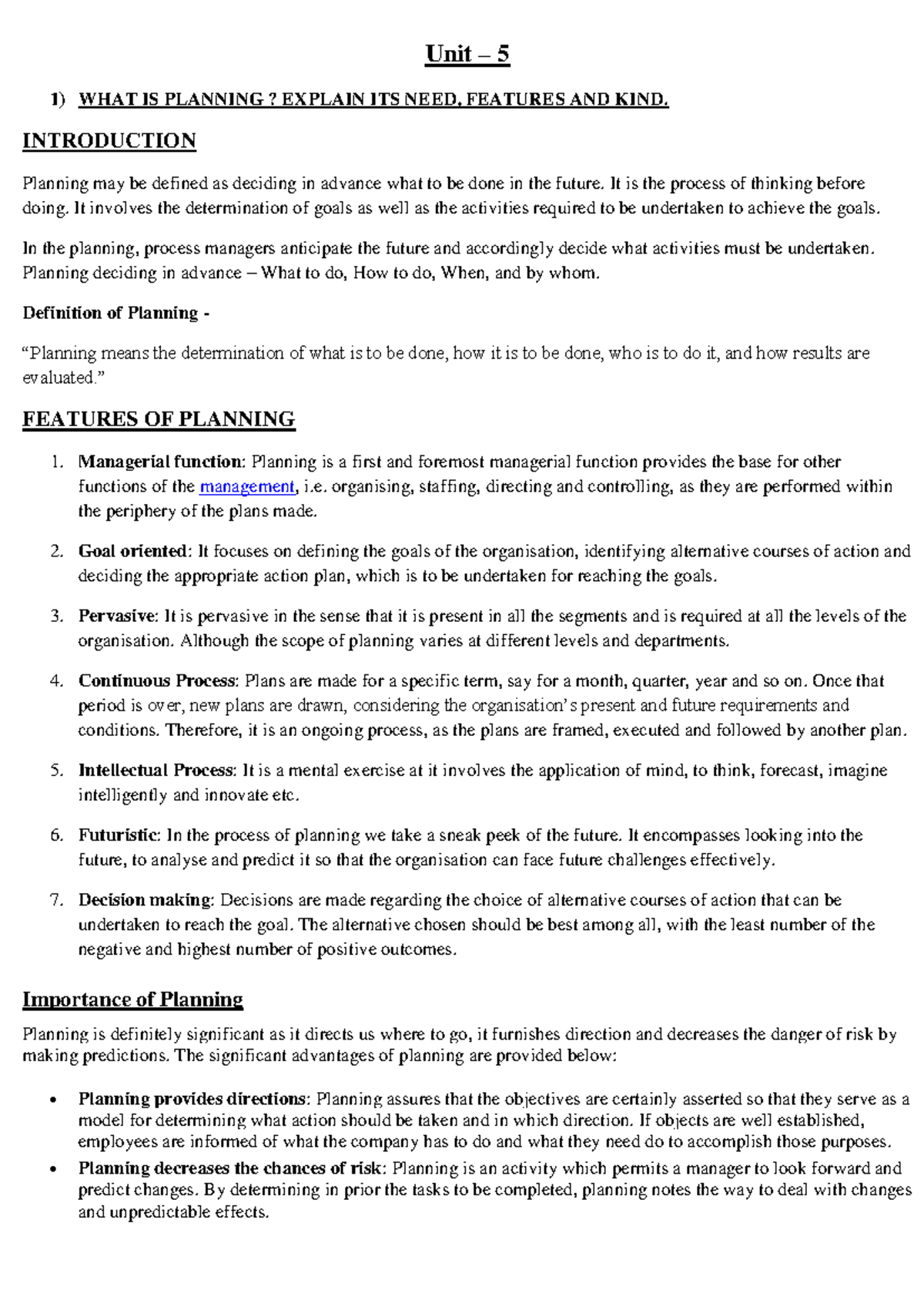 Unit 5: Planning and Budgeting in Public Administration - Studocu