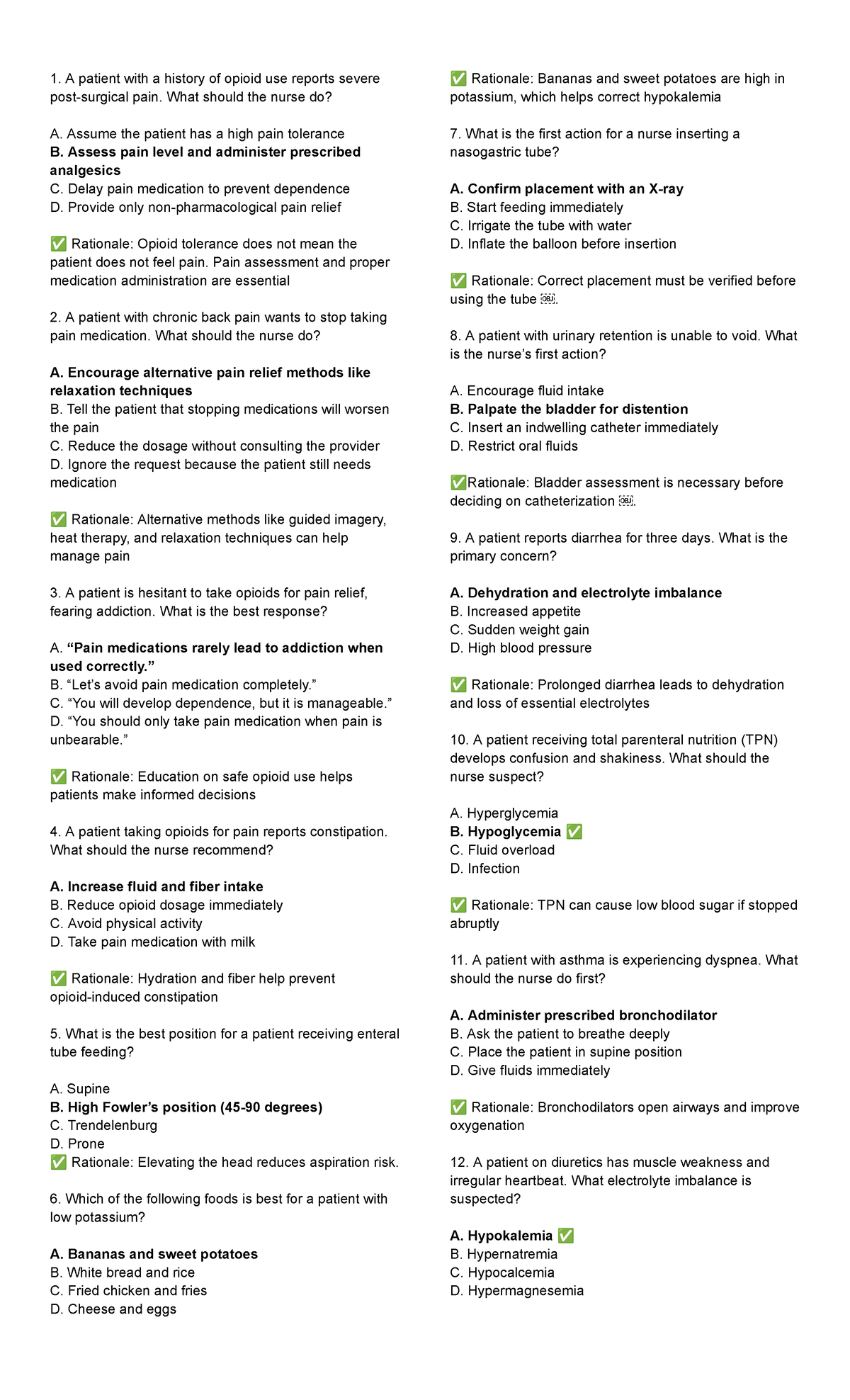 Nursing Interventions and Patient Care Strategies: Funda P2 Study Guide ...