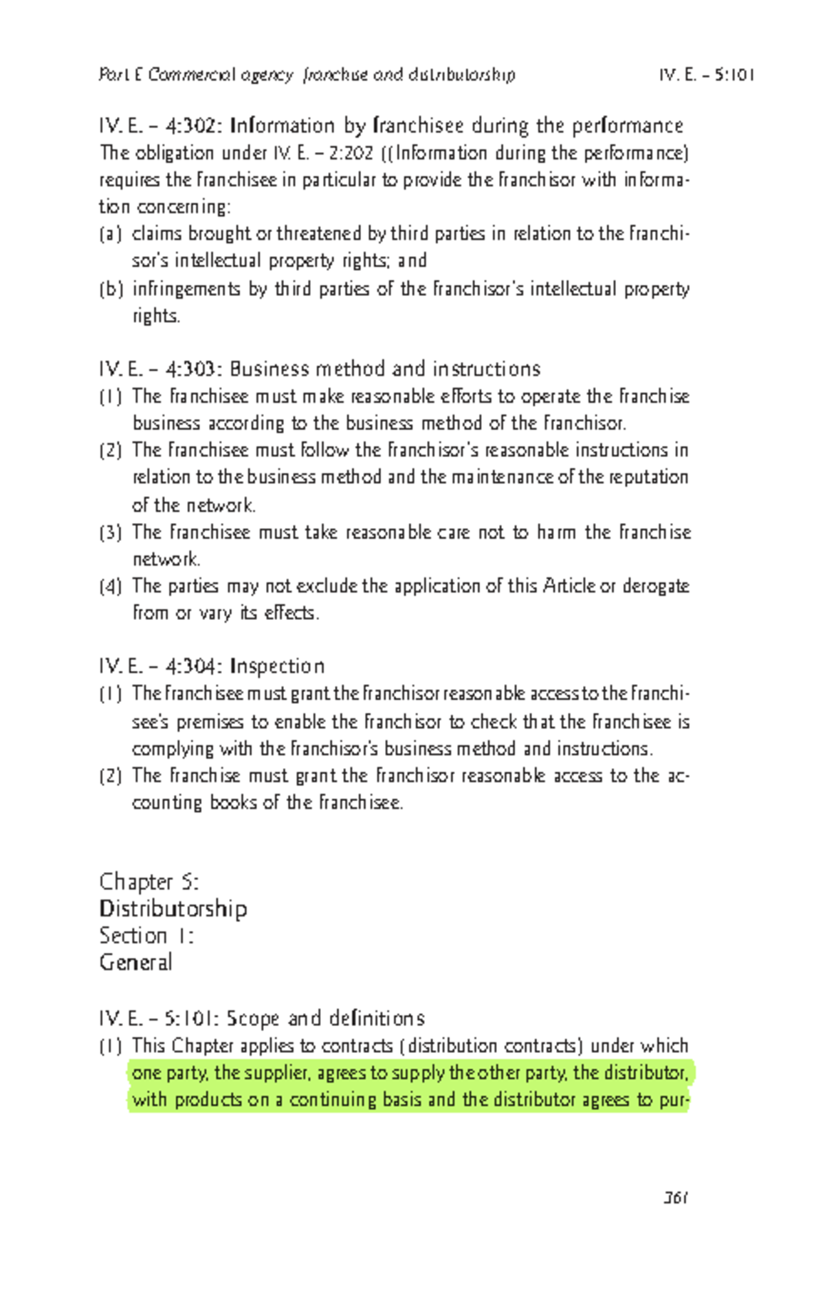 Distributorship and Franchise Obligations: Draft Common Frame of ...
