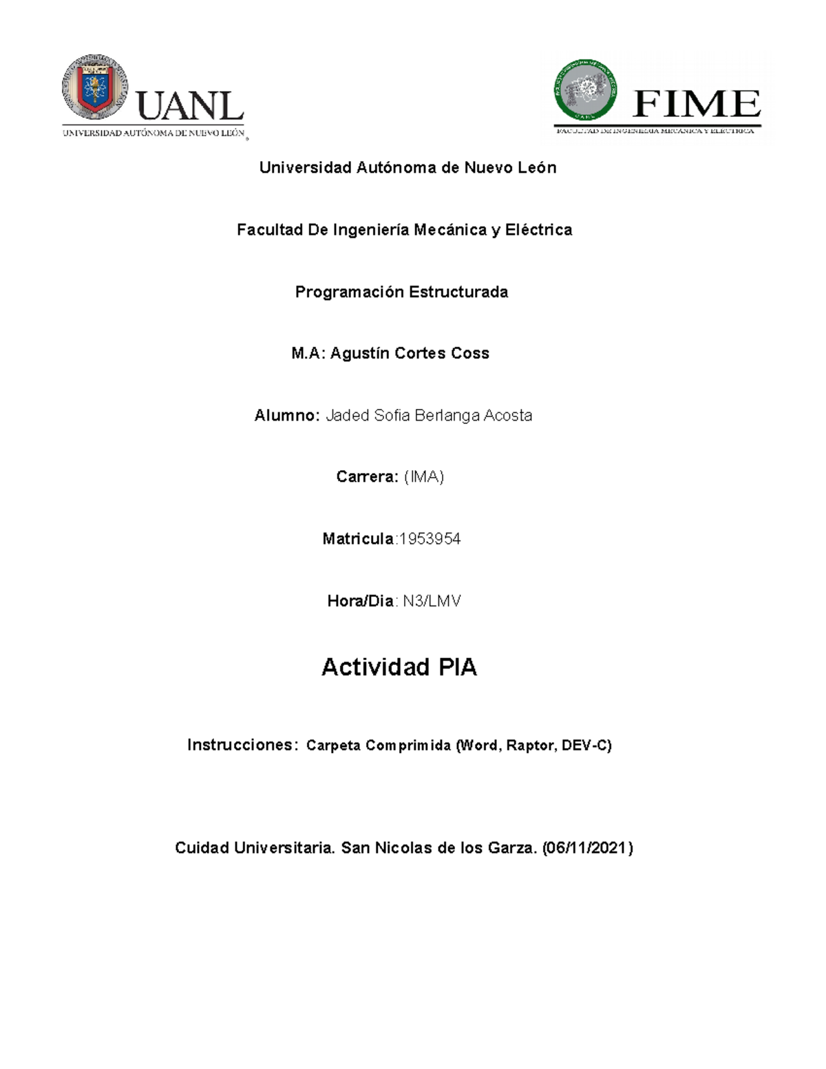 JSBA PIA Programación Estructurada: Algoritmo y Código Detallado - Studocu