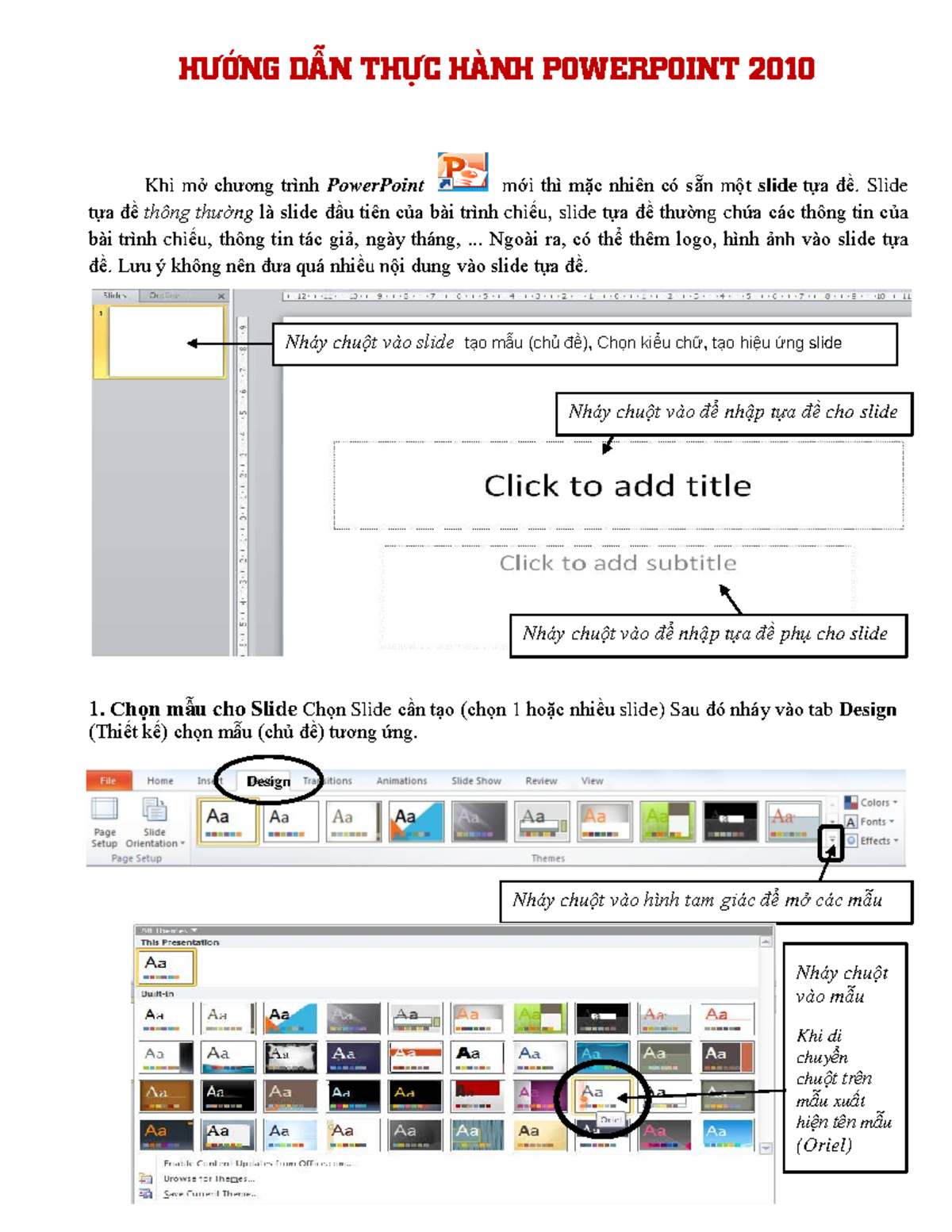 HƯỚNG DẪN THỰC HÀNH POWERPOINT 2010 CHO SINH VIÊN - Studocu
