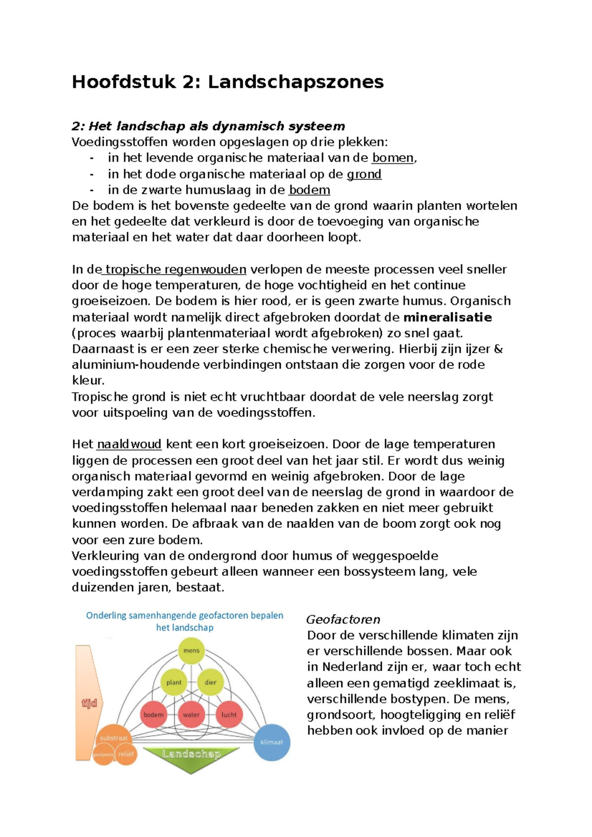 H2 Aardrijkskunde: Landschapszones en Geofactoren Analyse - Studeersnel