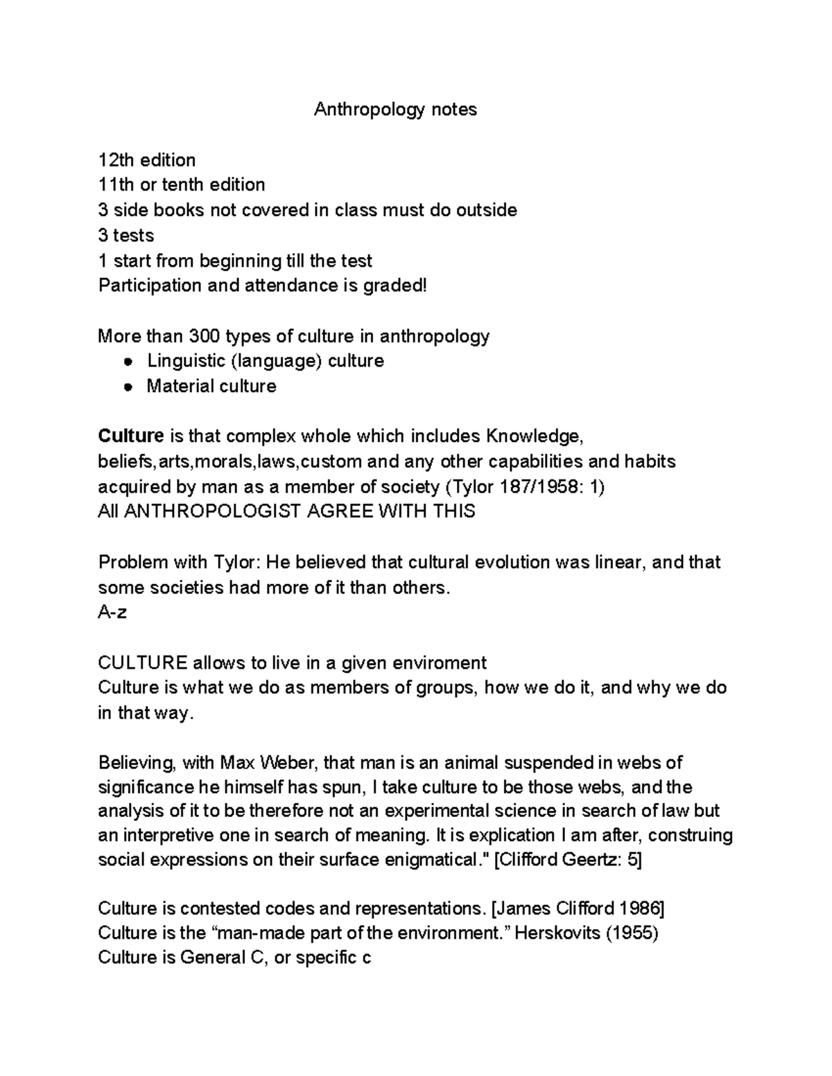 Cultural Anthropology Overview: Key Concepts and Theories (ANTH 101 ...