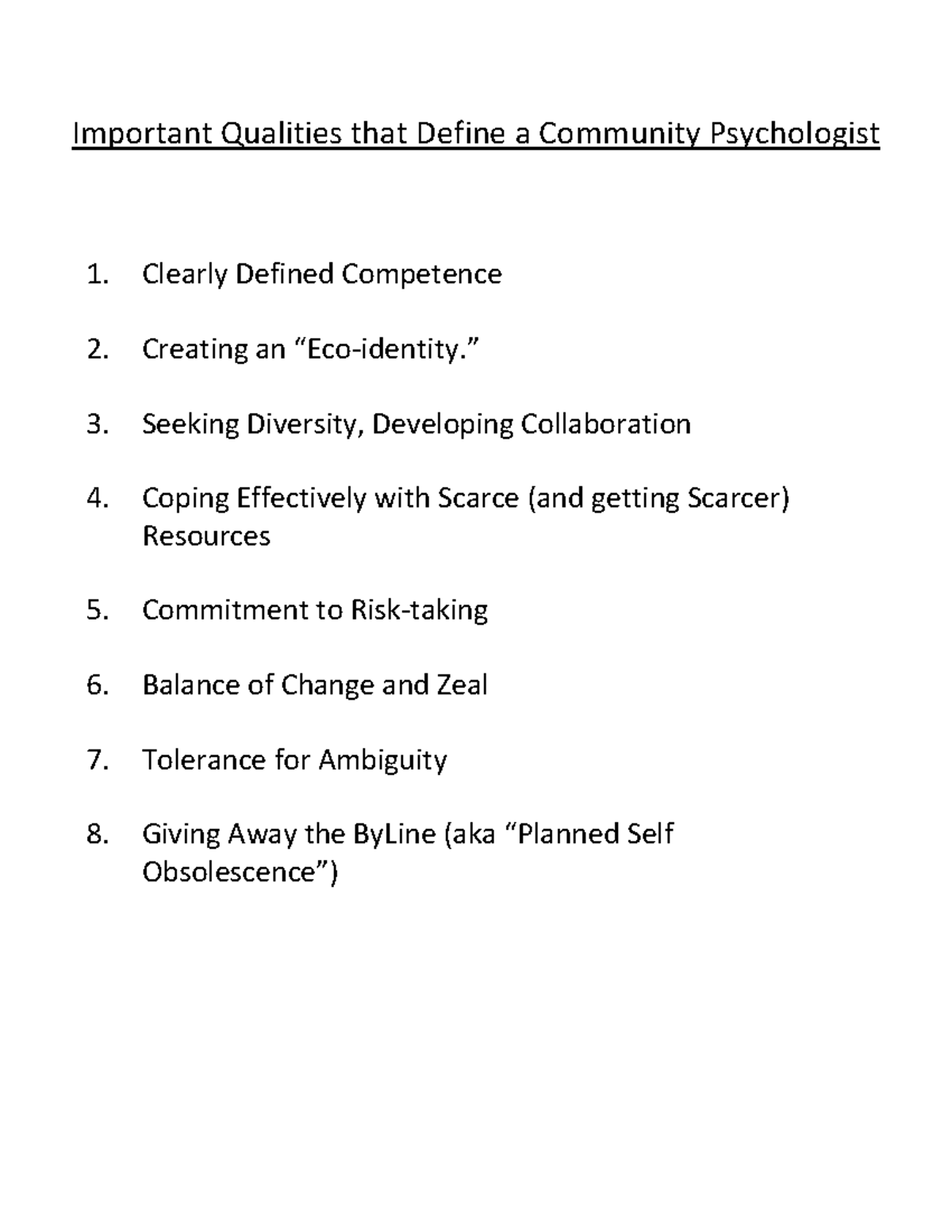 Community Psychology: Essential Qualities and Core Values Overview ...