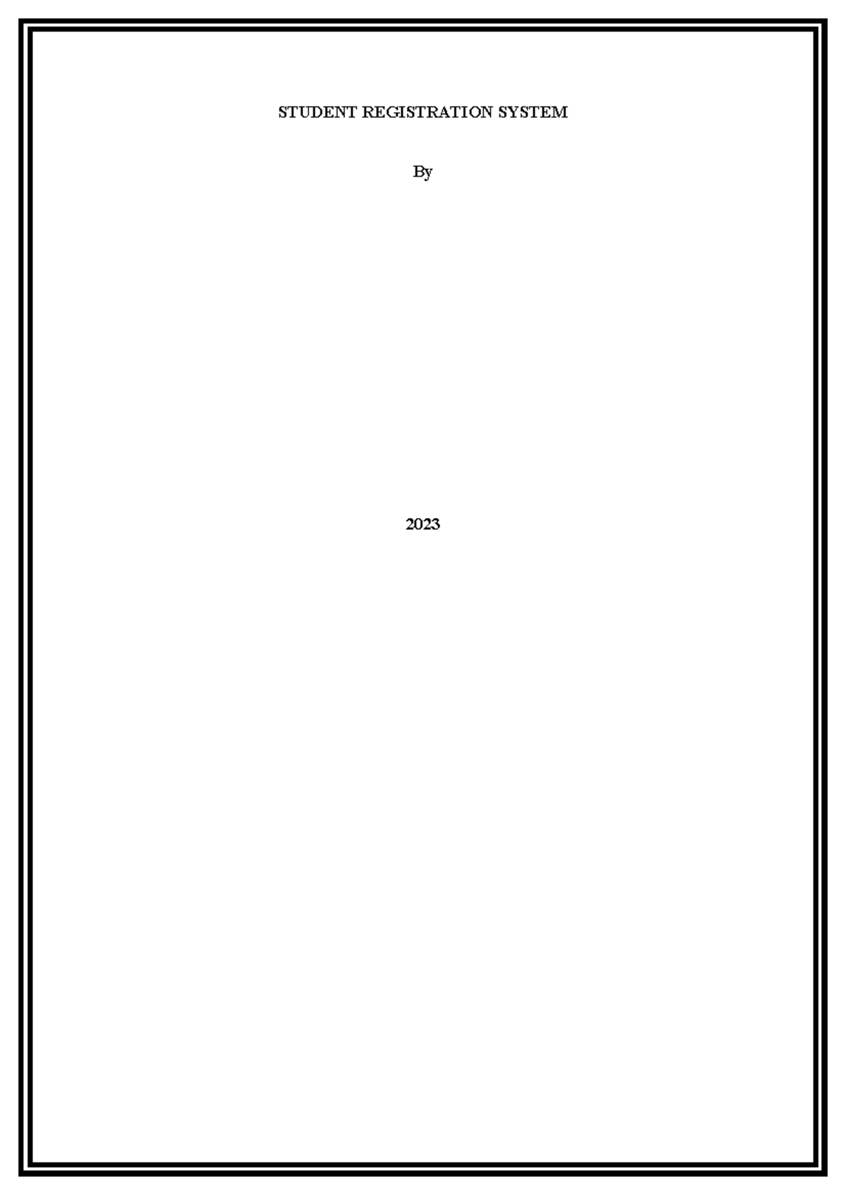 Student Registration System Project Report - DICT/2022 - Studocu