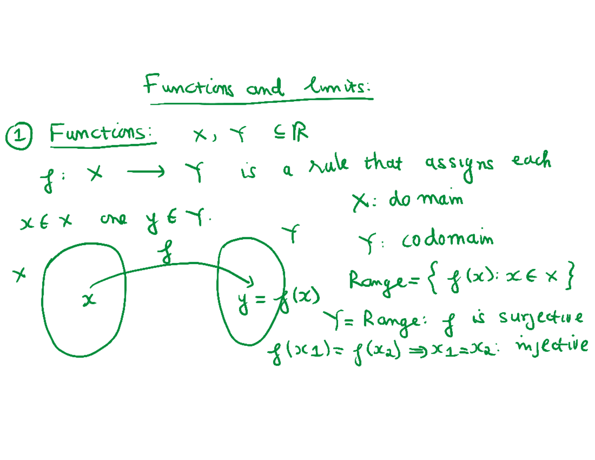 Week1 - Giải tích 1 - Functions and limits: 1 Functions: X, Y CR f x Y is a rule that assigns ...