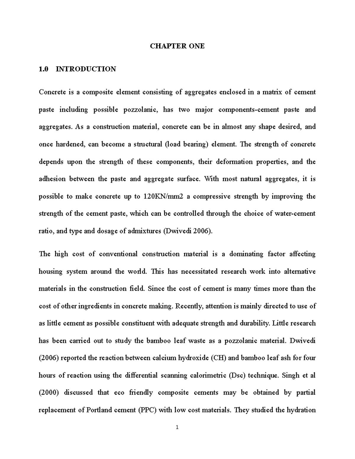 Utilization of Bamboo Leaf Ash (BLAsh) as Partial Cement Replacement in ...
