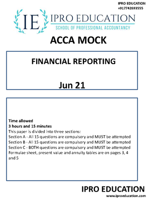 ACCA F7 Questions & Answers BPP Kit - PAPER F FINANCIAL REPORTING ...