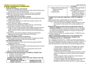 CRIM PRO Reviewer Finals RULE 112 - RULE 120 - RULE 112 PRELIMINARY ...
