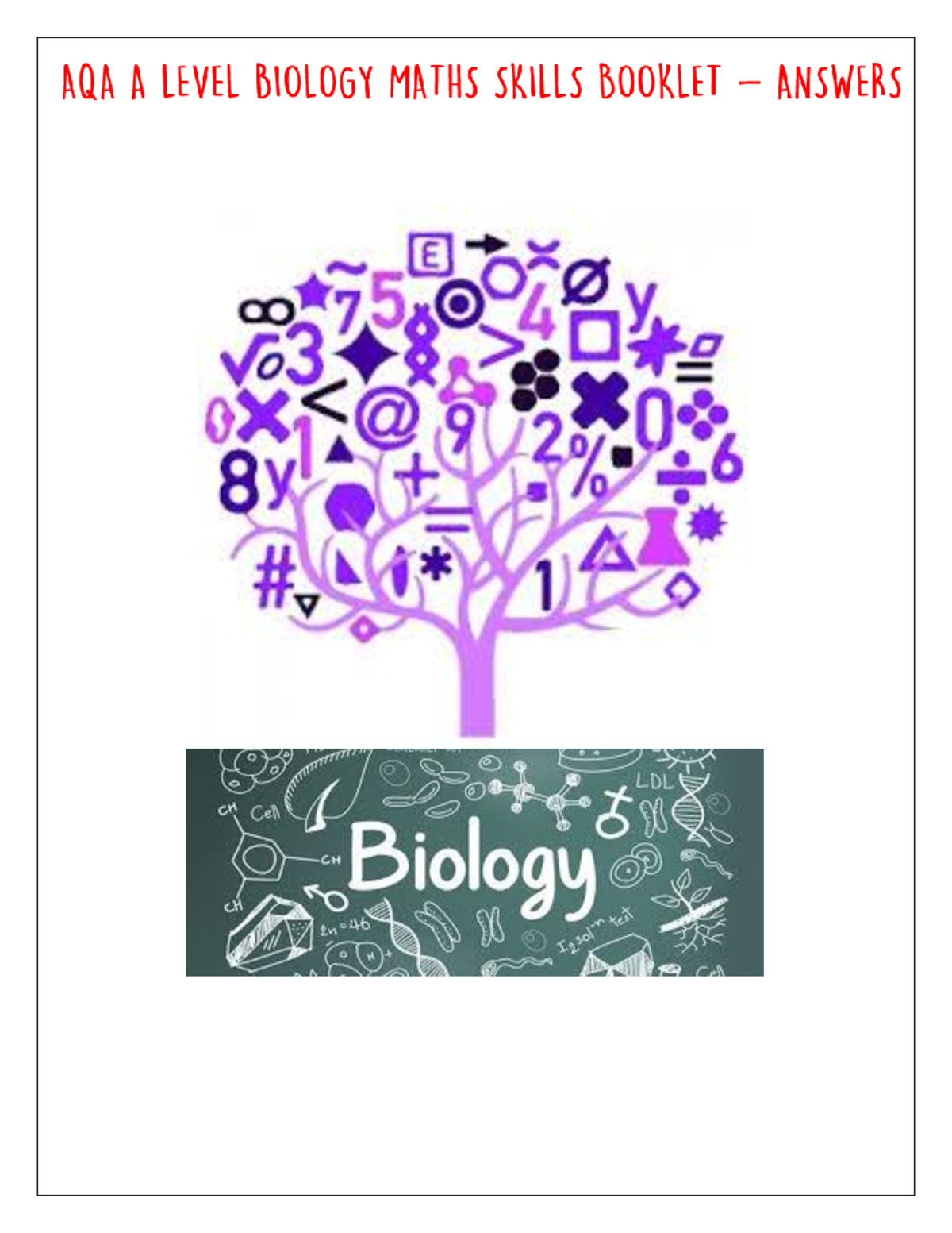 AQA Biology Maths Skills Answer Booklet: Units and Measurements Guide ...