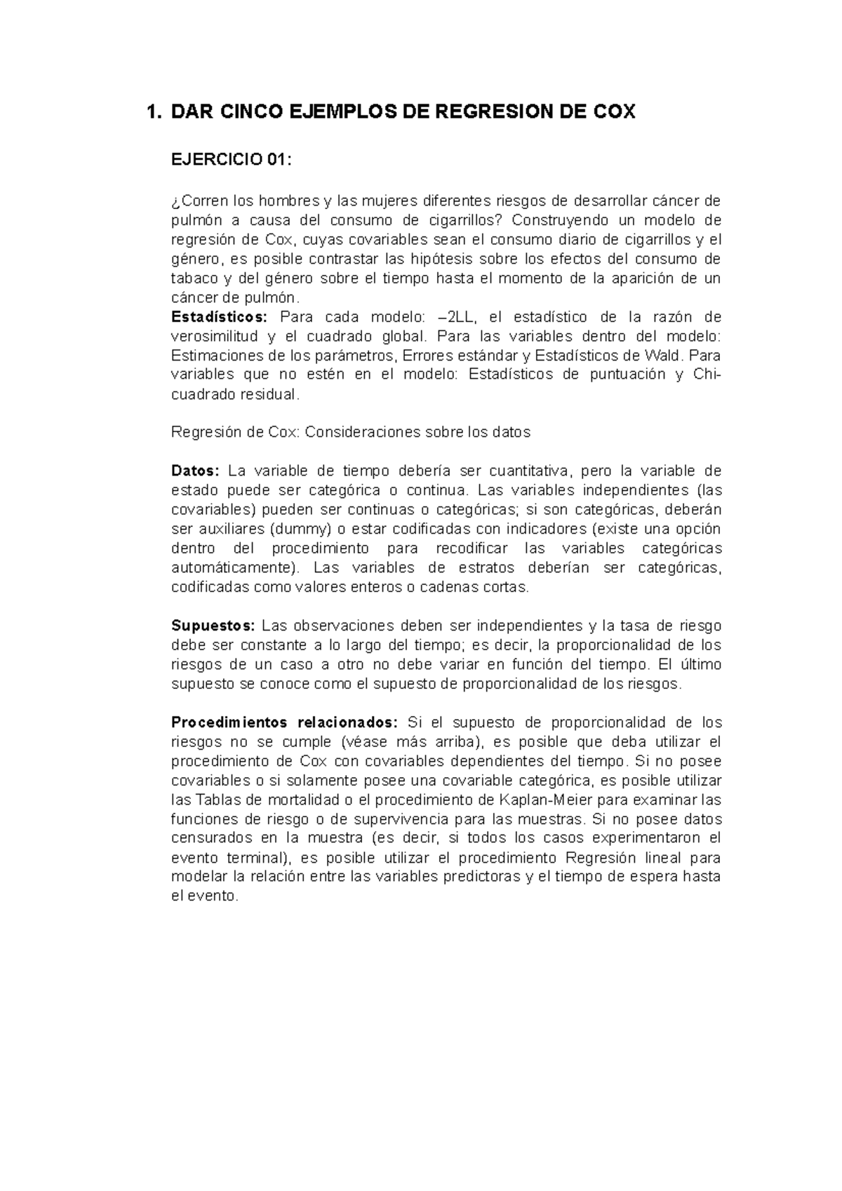 Ejercicios Resueltos de Regresión de Cox y Logística: Ejemplos ...