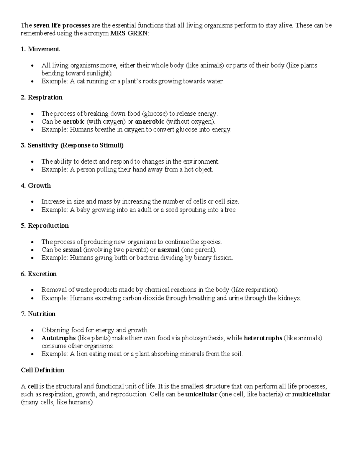 Classification of Organisms Notes (BIO 101) - Studocu