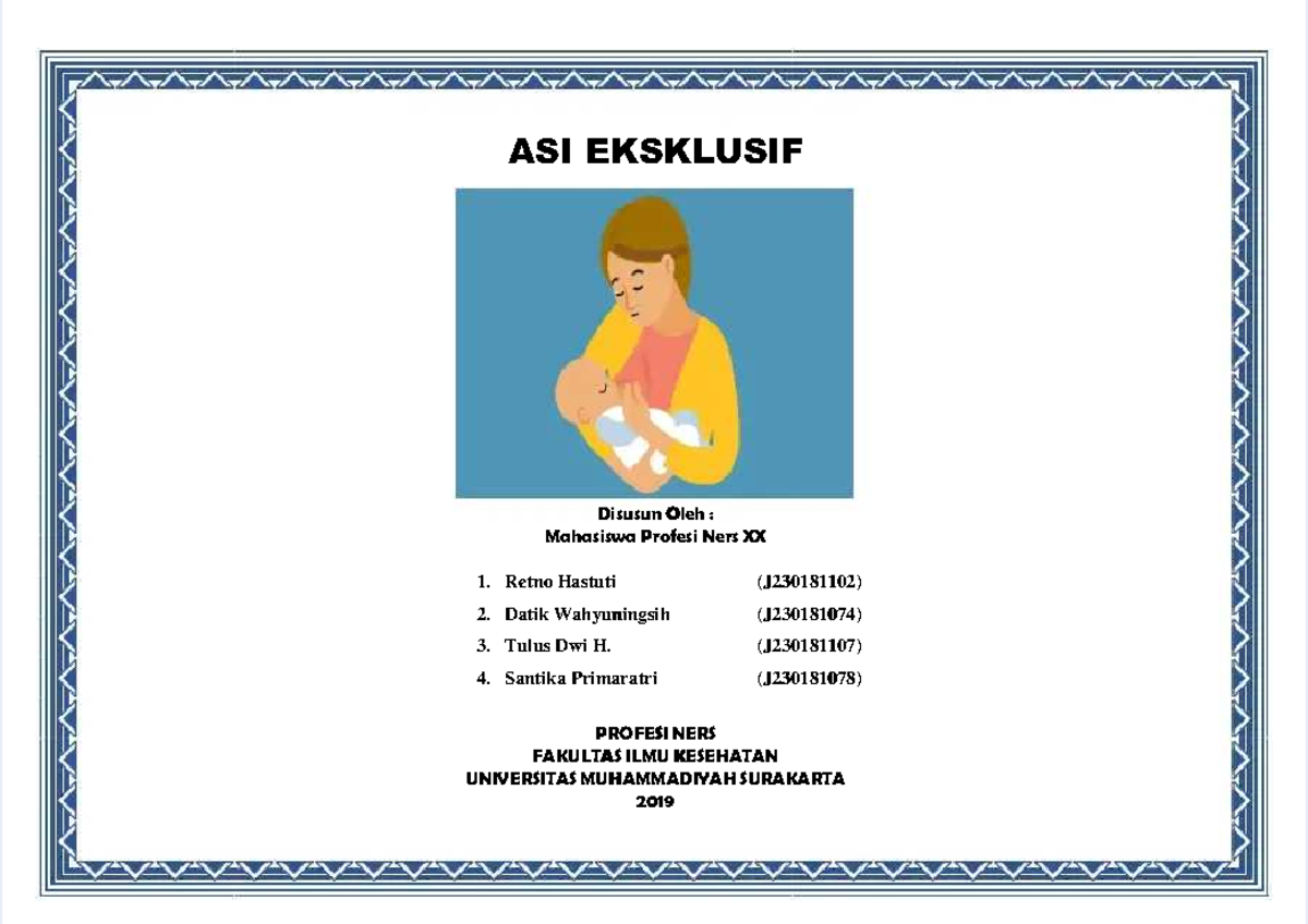 ASI Eksklusif: Manfaat dan Pemberian untuk Ibu dan Bayi - Studocu