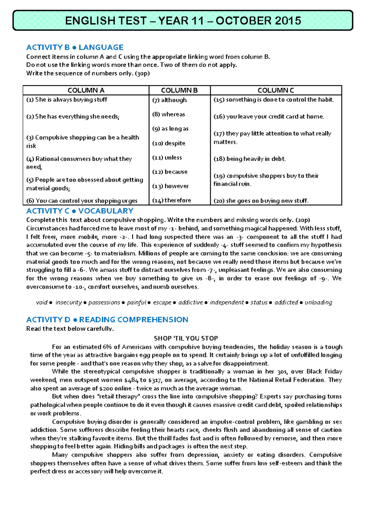 Test-11th-grade-consumer-society-tests tema 1 inclui gramatica ...
