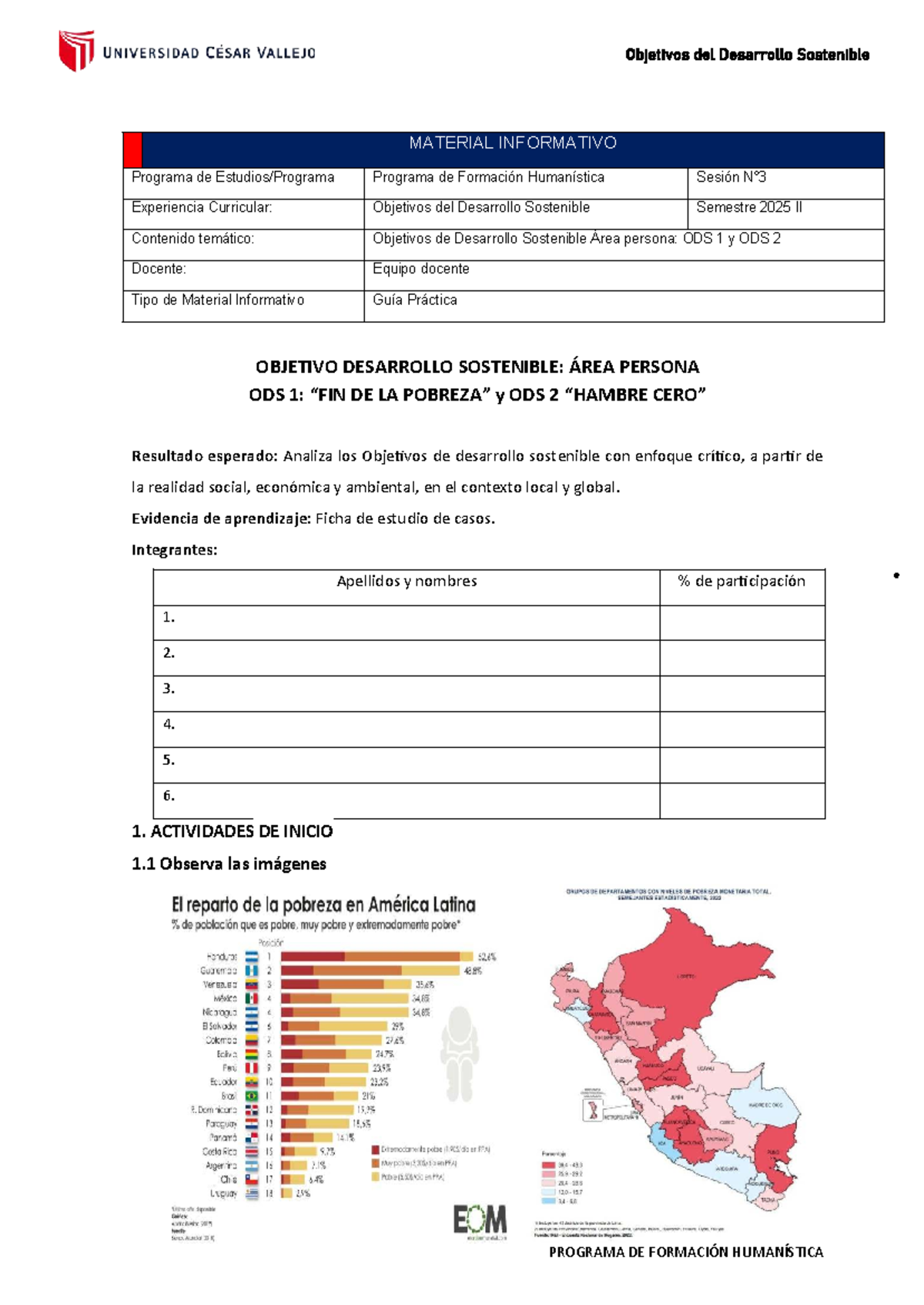 Guía Práctica N° 03: Objetivos de Desarrollo Sostenible ODS 1 y ODS 2 - Studocu