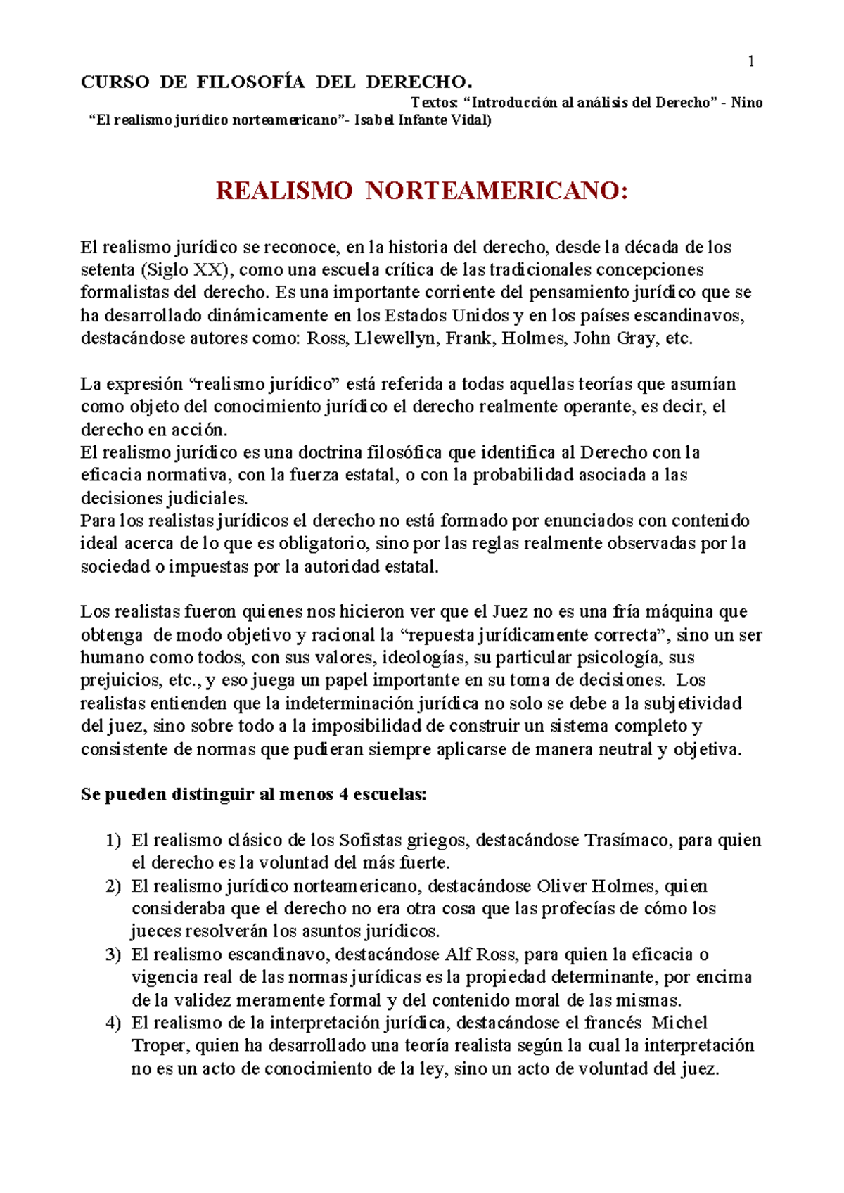 Realismo Jurídico Norteamericano: Análisis Crítico y Teórico - Studocu