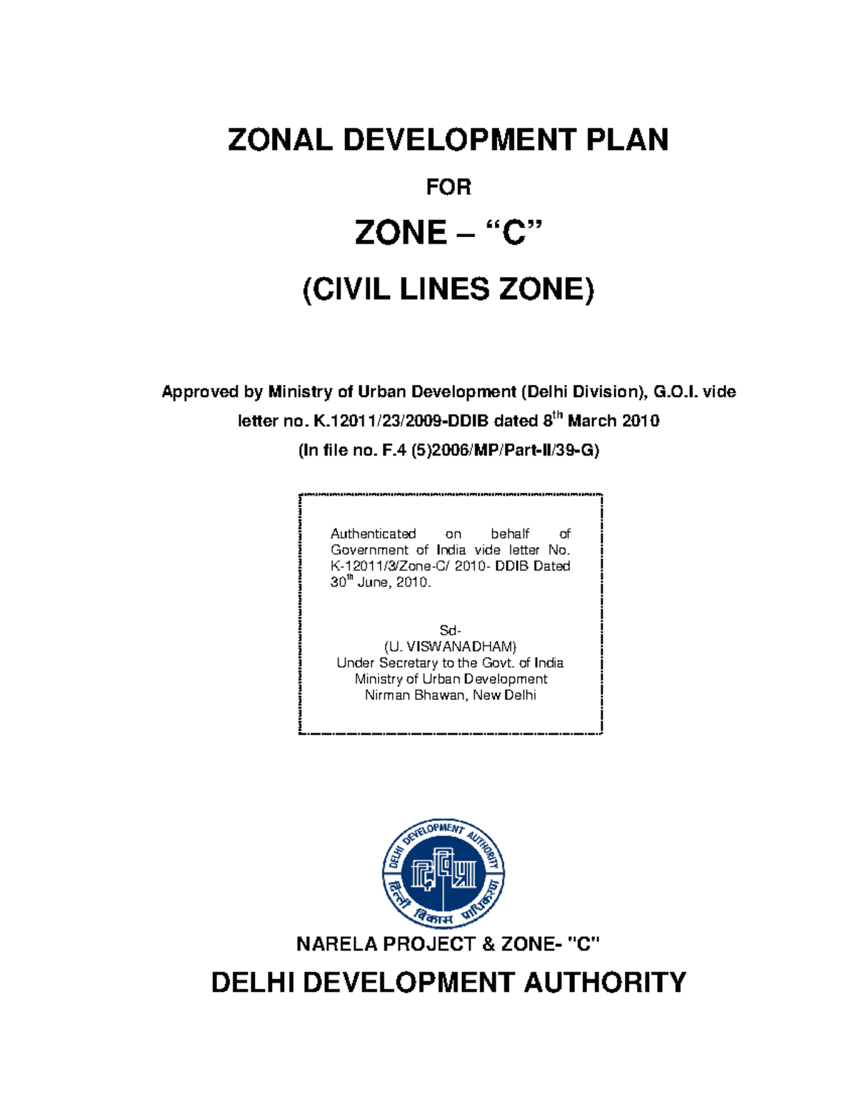 Zonal Development Plan for Civil Lines Zone (Zone-C) - Approved 2010 ...