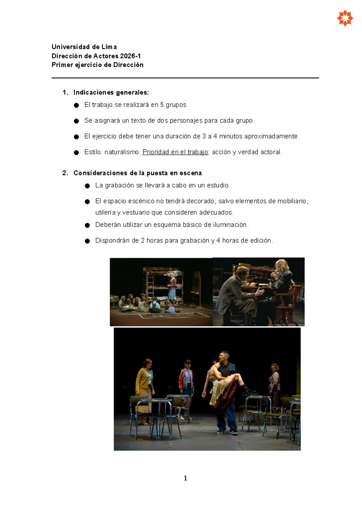 DA 26-1: Indicaciones para la Primera Grabación en Dirección 1 - Studocu