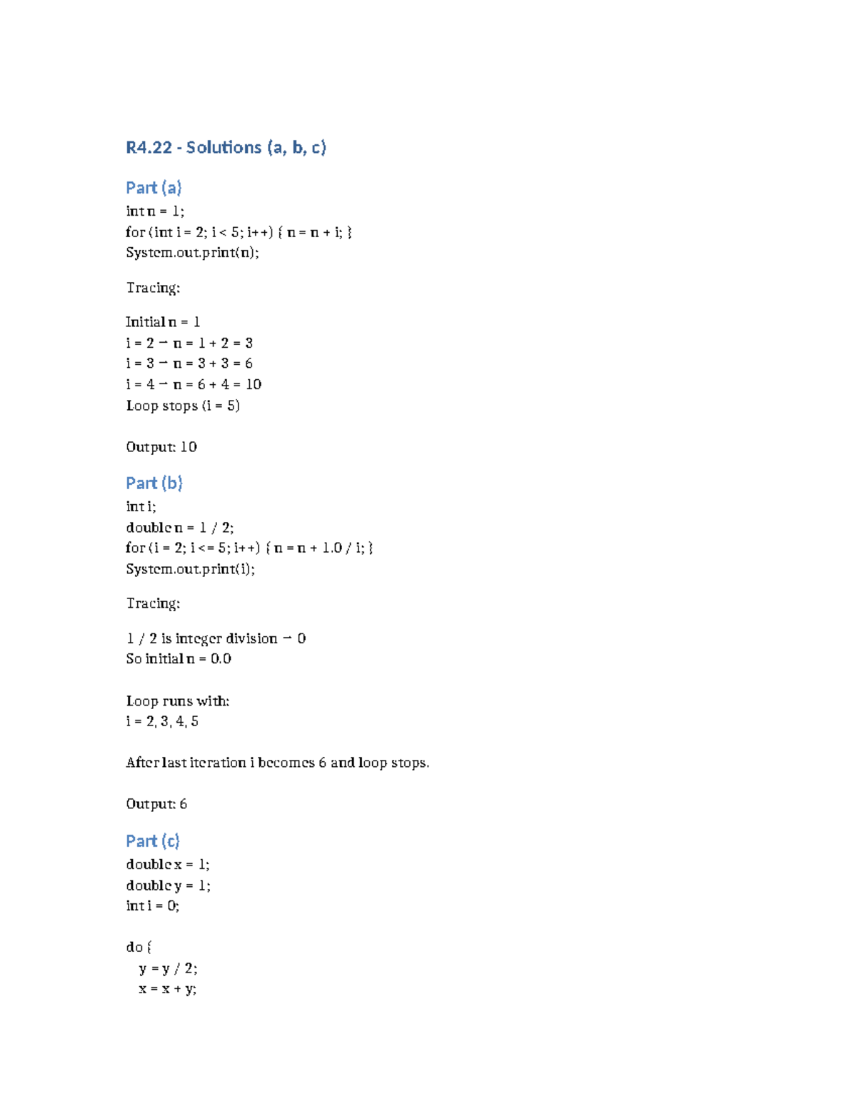 R4.22 Big Java Late Object Solutions: Parts A, B, C Analysis - Studocu