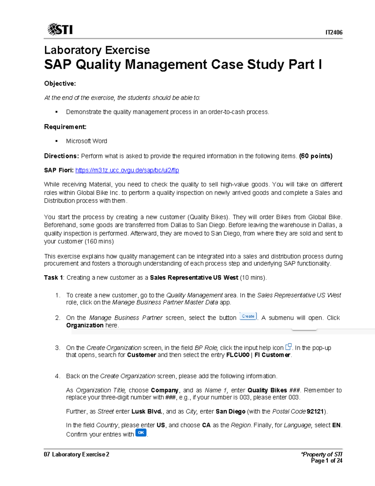 SAP QM Lab Exercise 2: Quality Management Processes Explained - Studocu