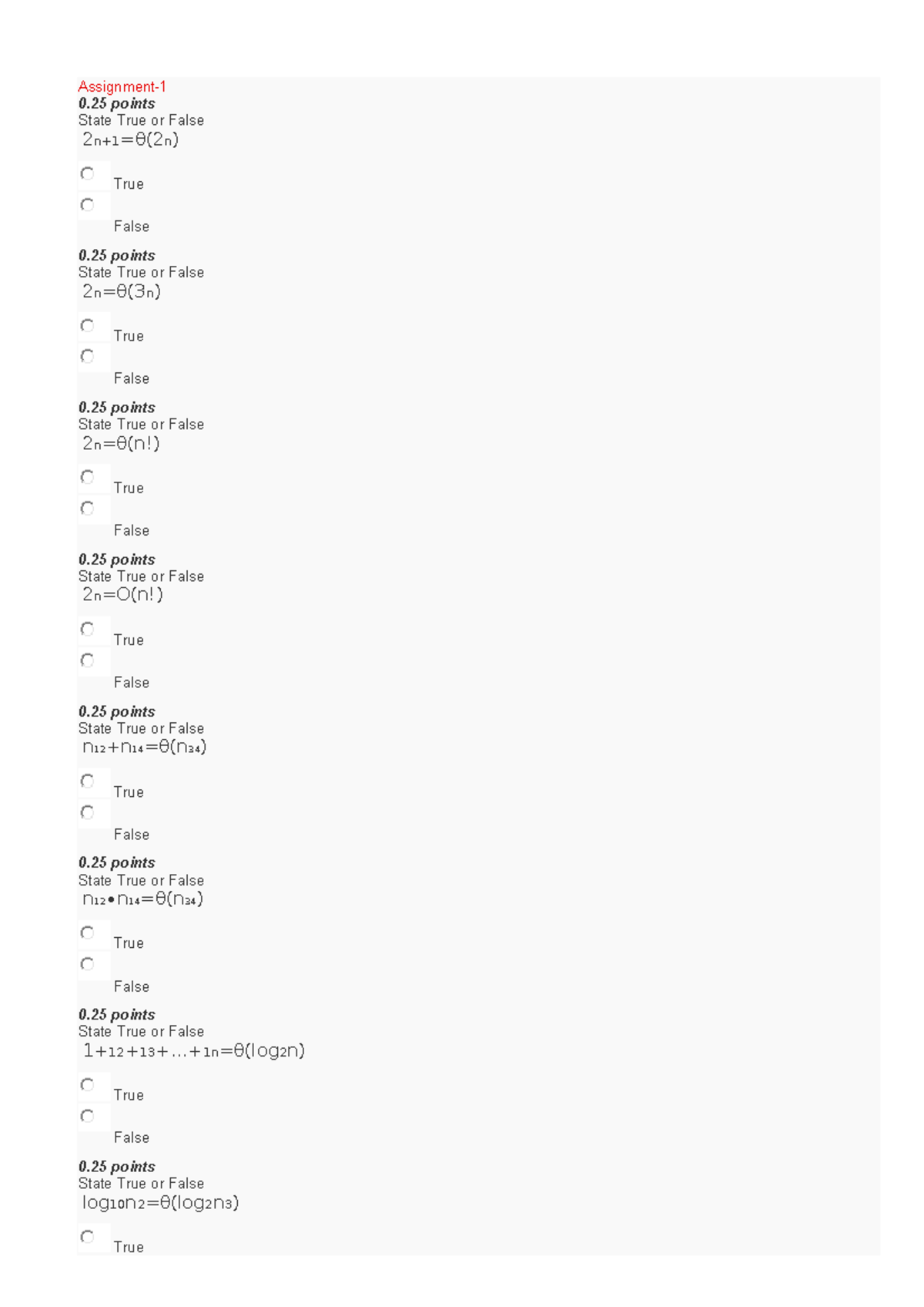 Assignment 1 - Graph Theory Concepts and True/False Analysis - Studocu