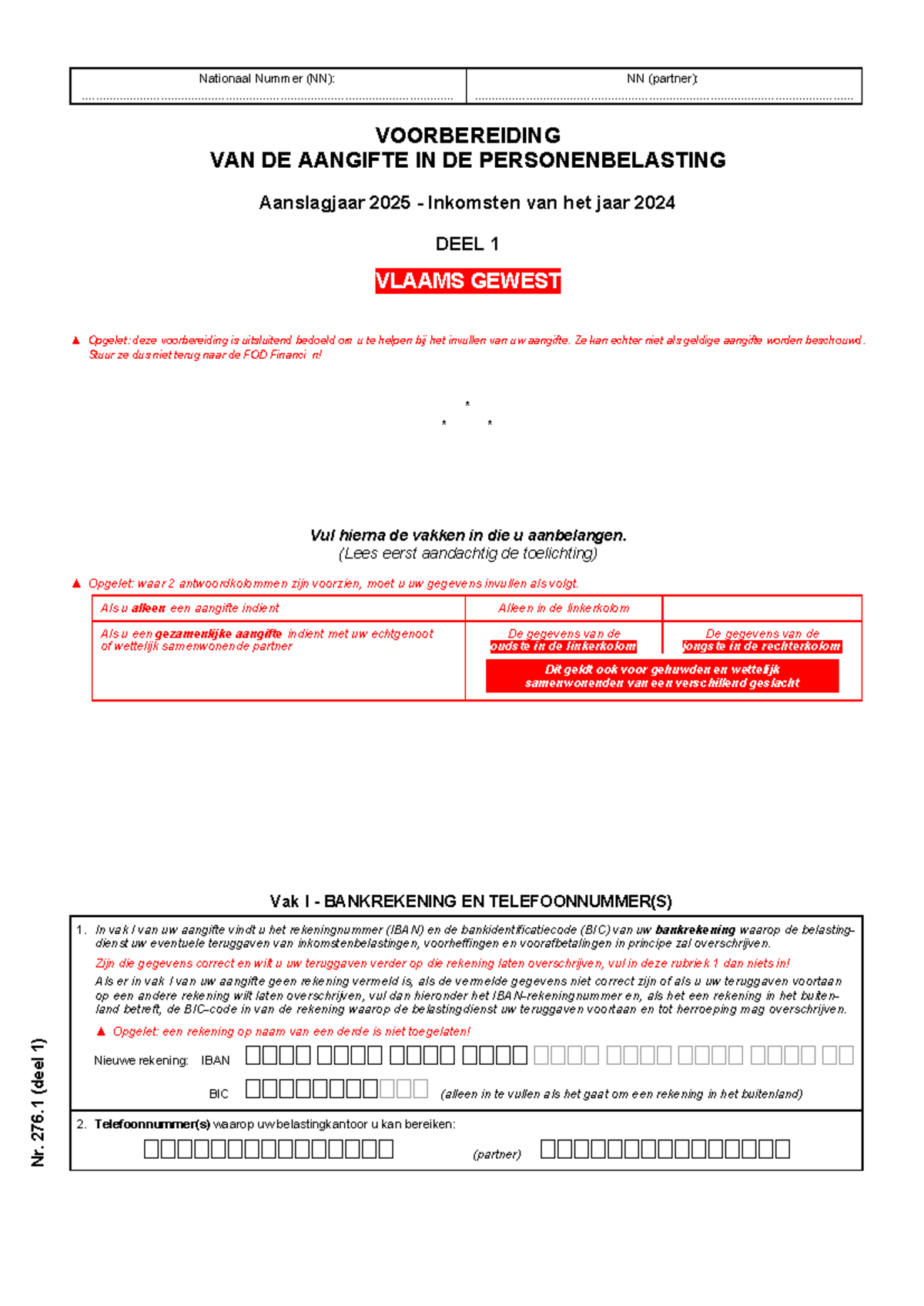 Voorbereiding Aangifte Personenbelasting AJ 2025: Inkomsten 2024 - Studocu