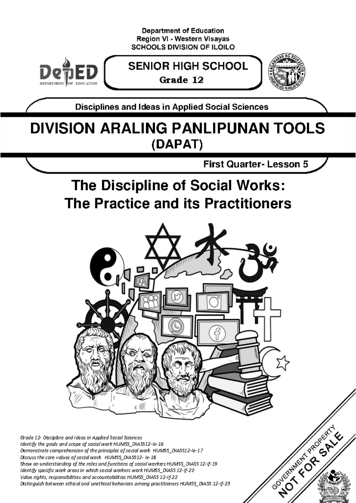 Grade 12 HUMSS: Week 5 Lesson on Social Work Principles & Roles - Studocu