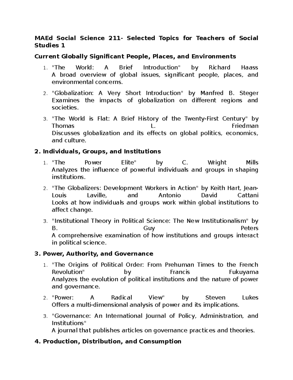SS for Presentation - for lecture - MAEd Social Science 211- Selected ...