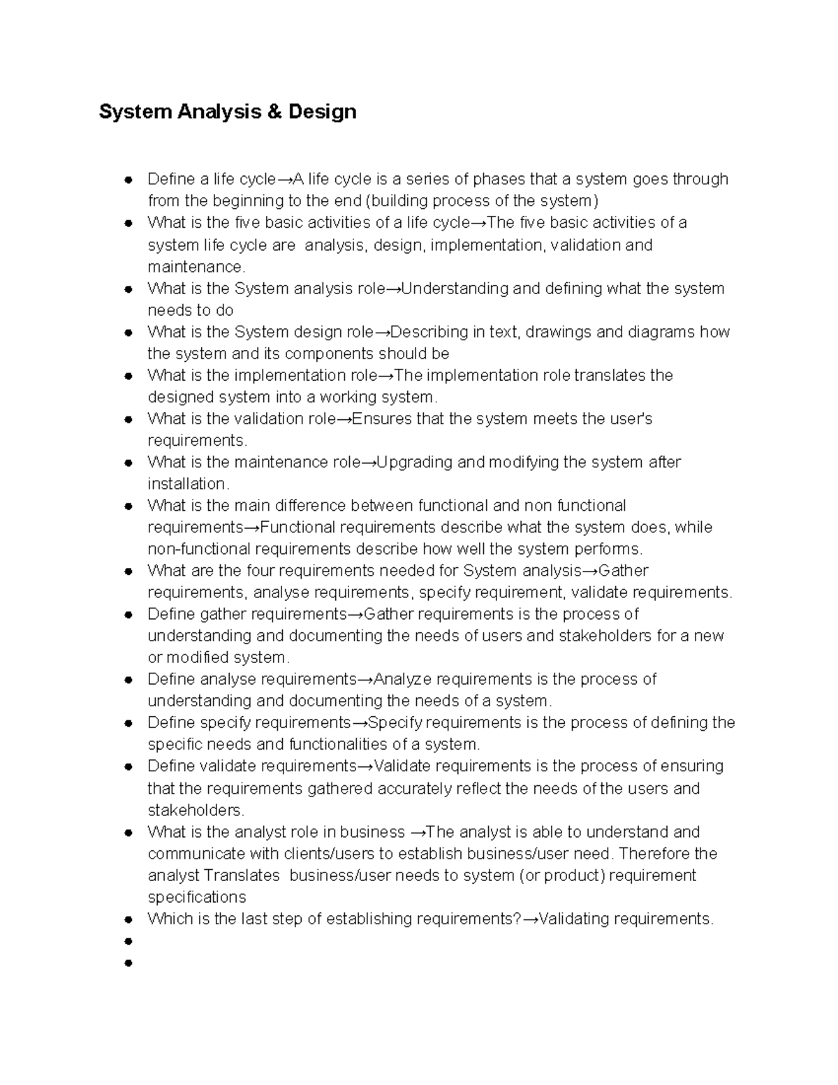 System Analysis Design: Key Phases & Activities Overview - Studocu