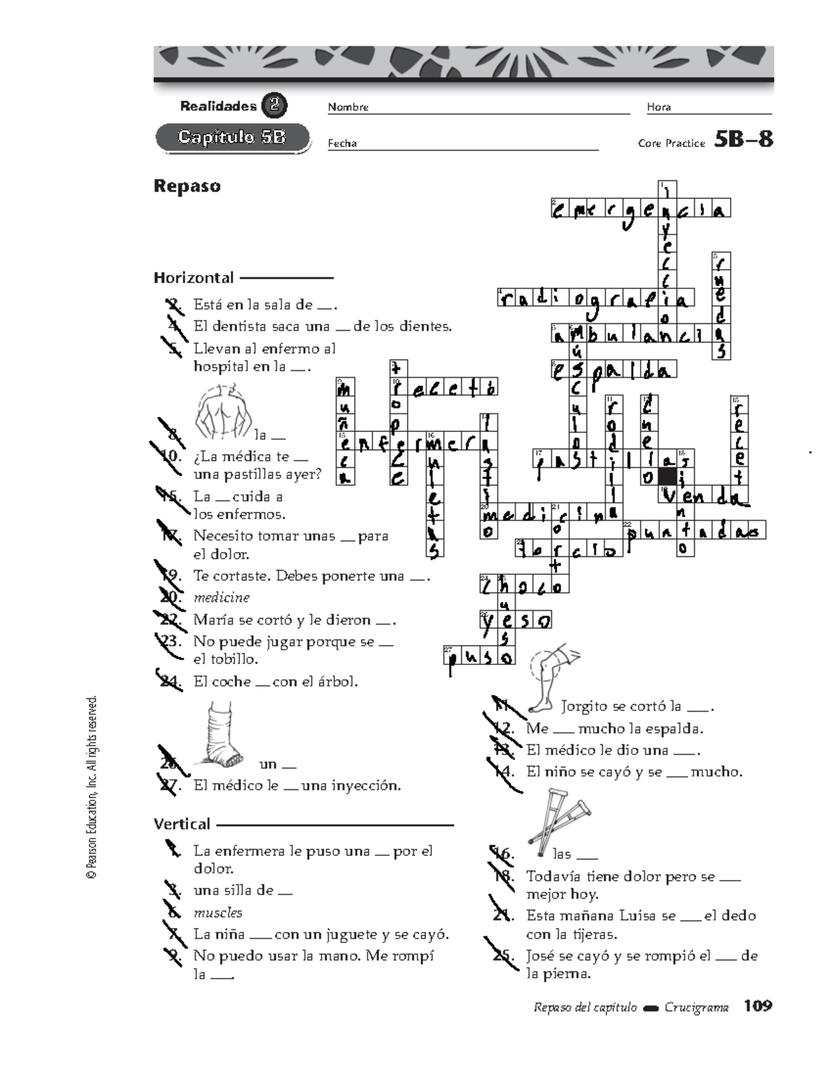 Sp2 Feb6 Vocab Crossword - © Pearson Education, Inc. All rights ...