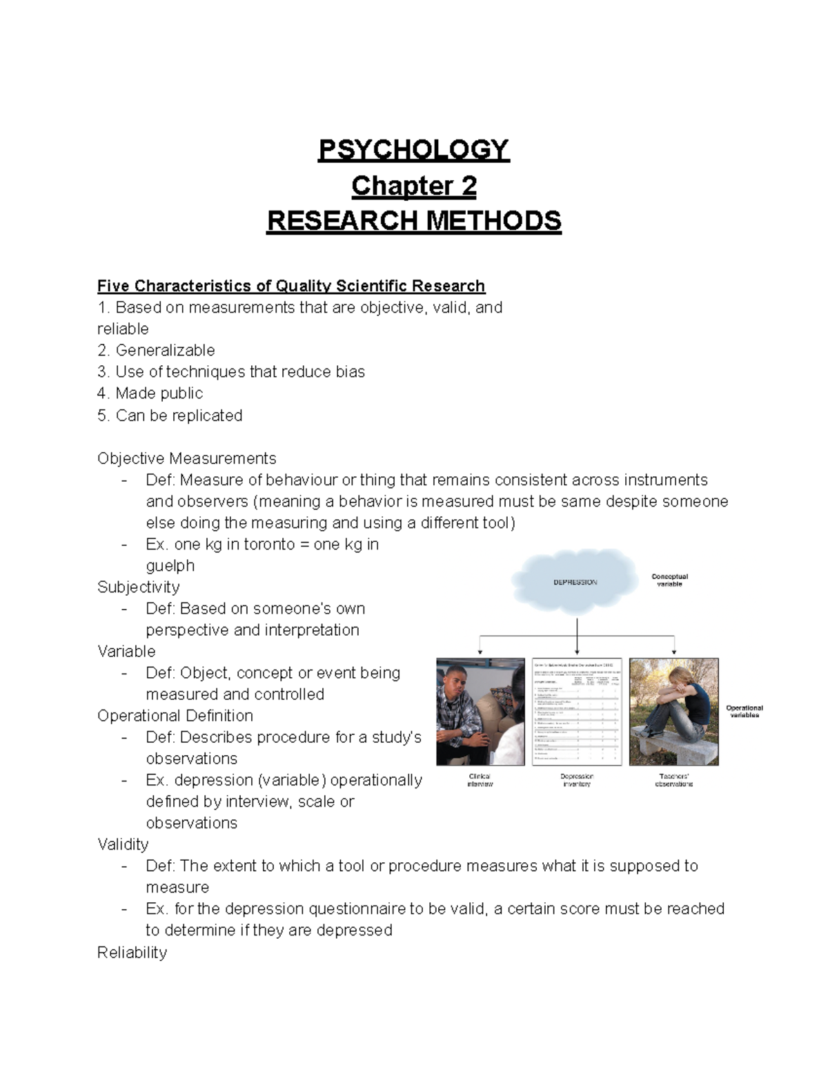 PSYC1000 LEC 2 Textbook reading Notes - PSYCHOLOGY Chapter 2 RESEARCH ...