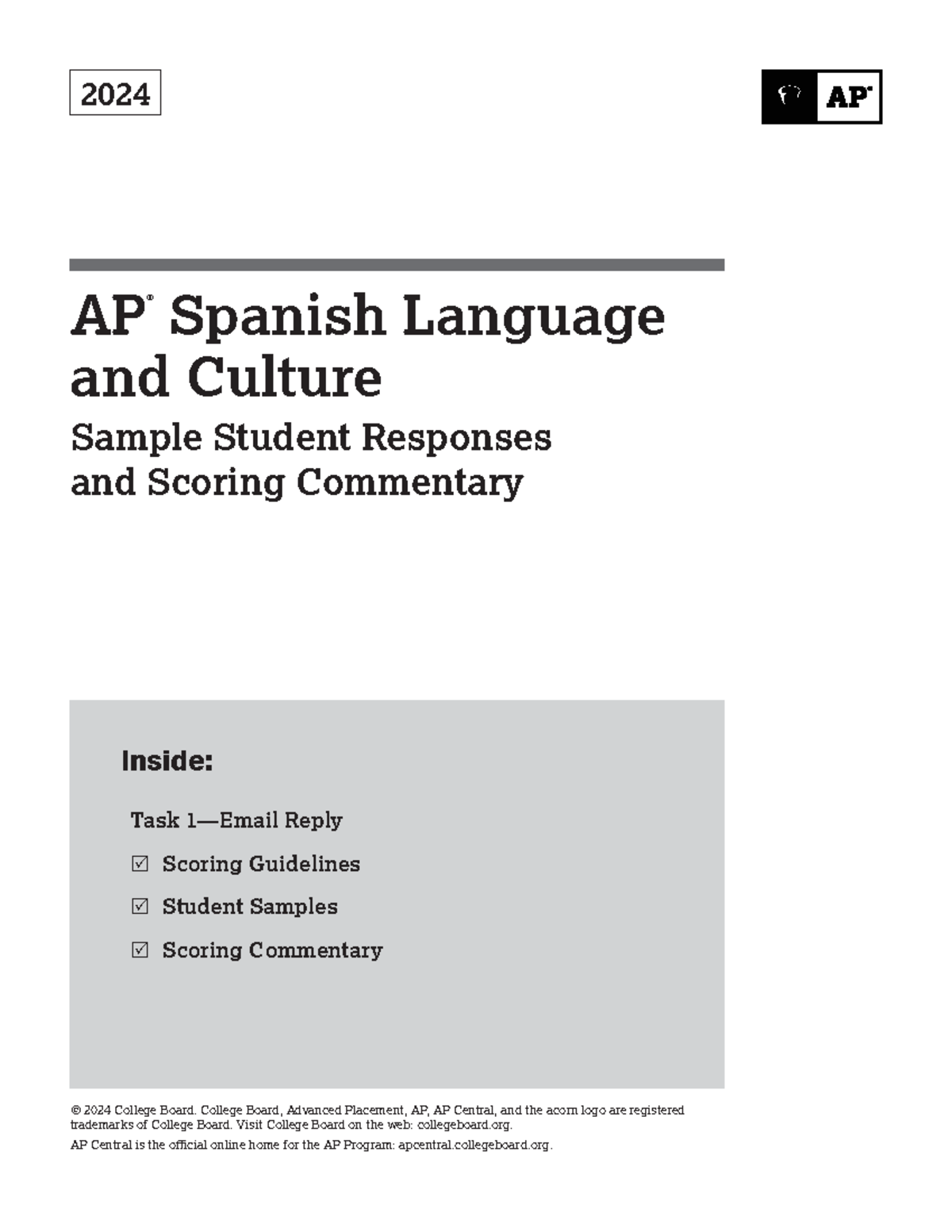 Ap24 apc spanish language task 1 - 2024 AP ® Spanish Language and ...