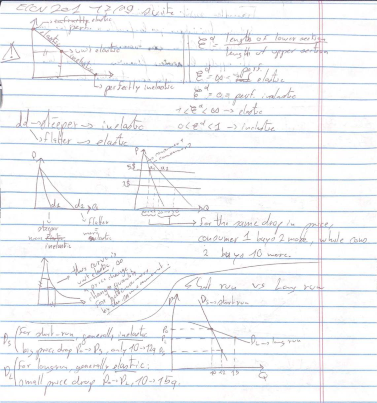 Elasticity Notes: Understanding Inelastic and Elastic Demand - Studocu