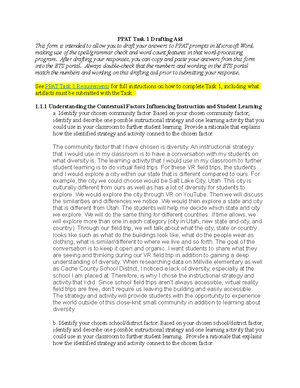 PPAT Task 4 - Completed PPAT task 4 - PPAT Task 4 Drafting Aid This form is intended to allow ...