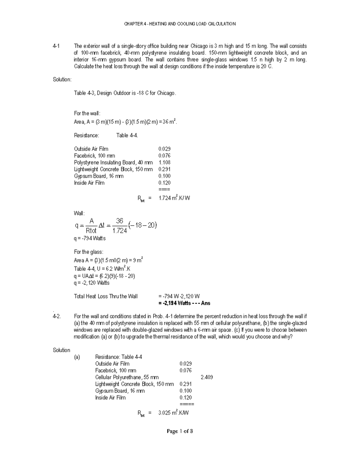 Heating and Cooling Load Calculation: Analysis for Chicago Building ...