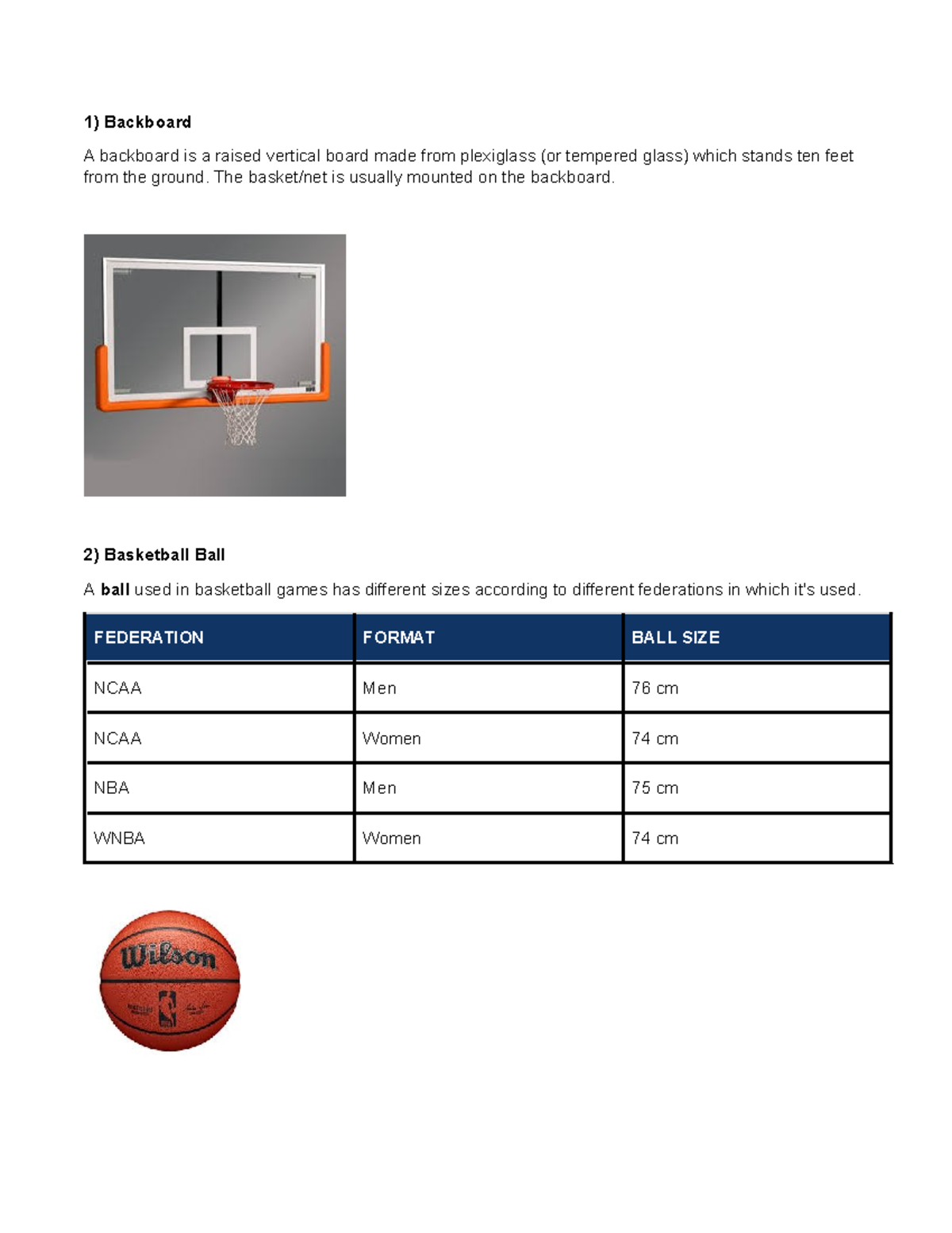 Basketball Equipment Overview - Key Items and Specifications - Studocu