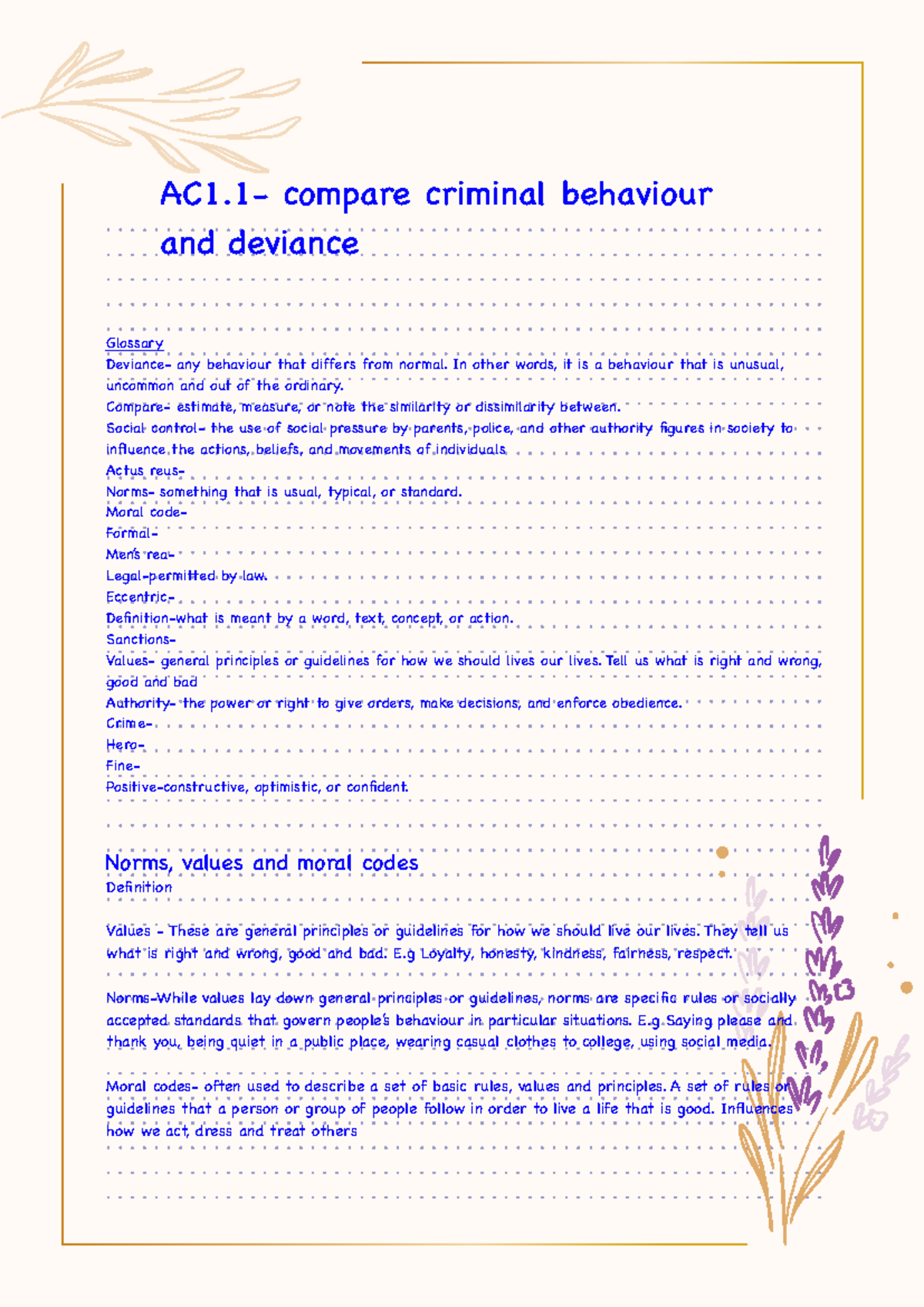 Criminology Notes Unit 2: Exploring Criminal Behavior & Deviance - Studocu
