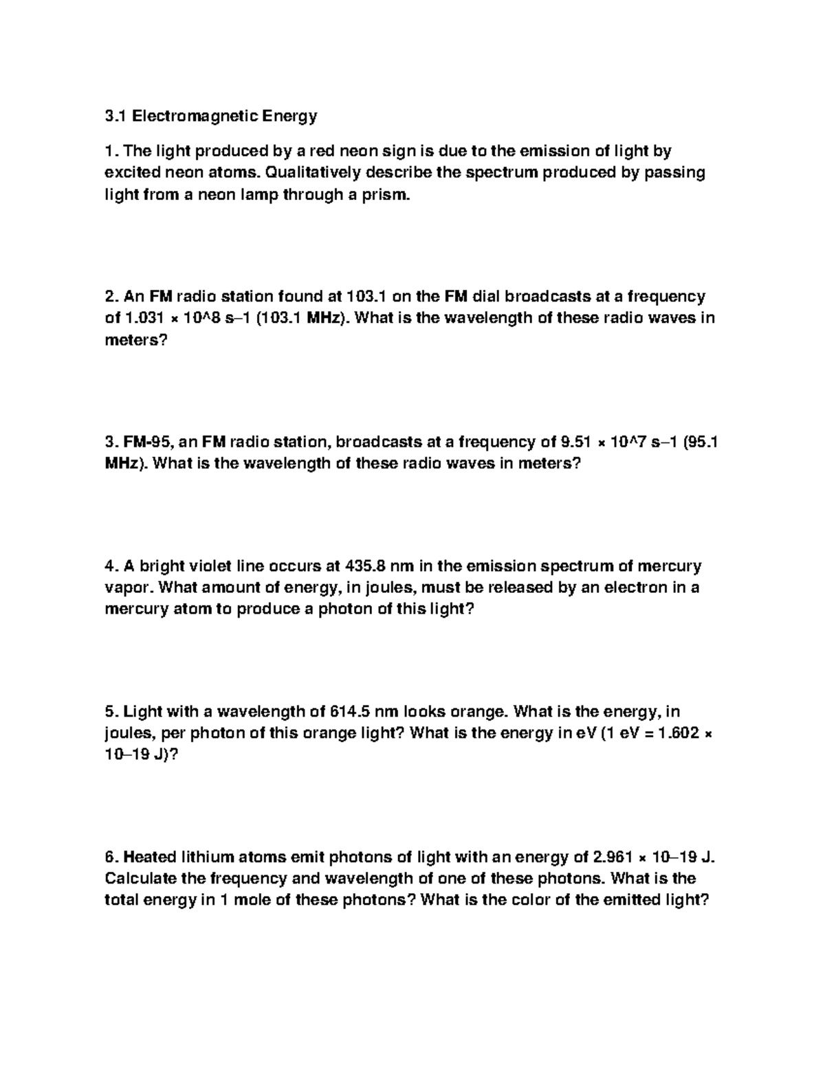 Electromagnetic Energy & Bohr Model: Quantum Theory Insights - Studocu