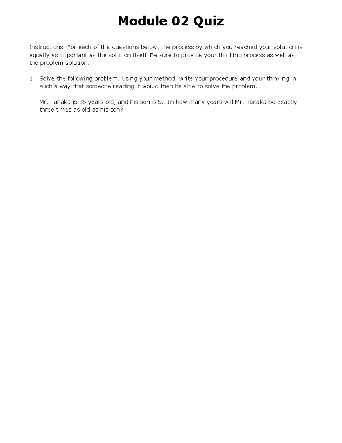 Module 02 Quiz - doc - Module 02 Quiz Instructions: For each of the ...