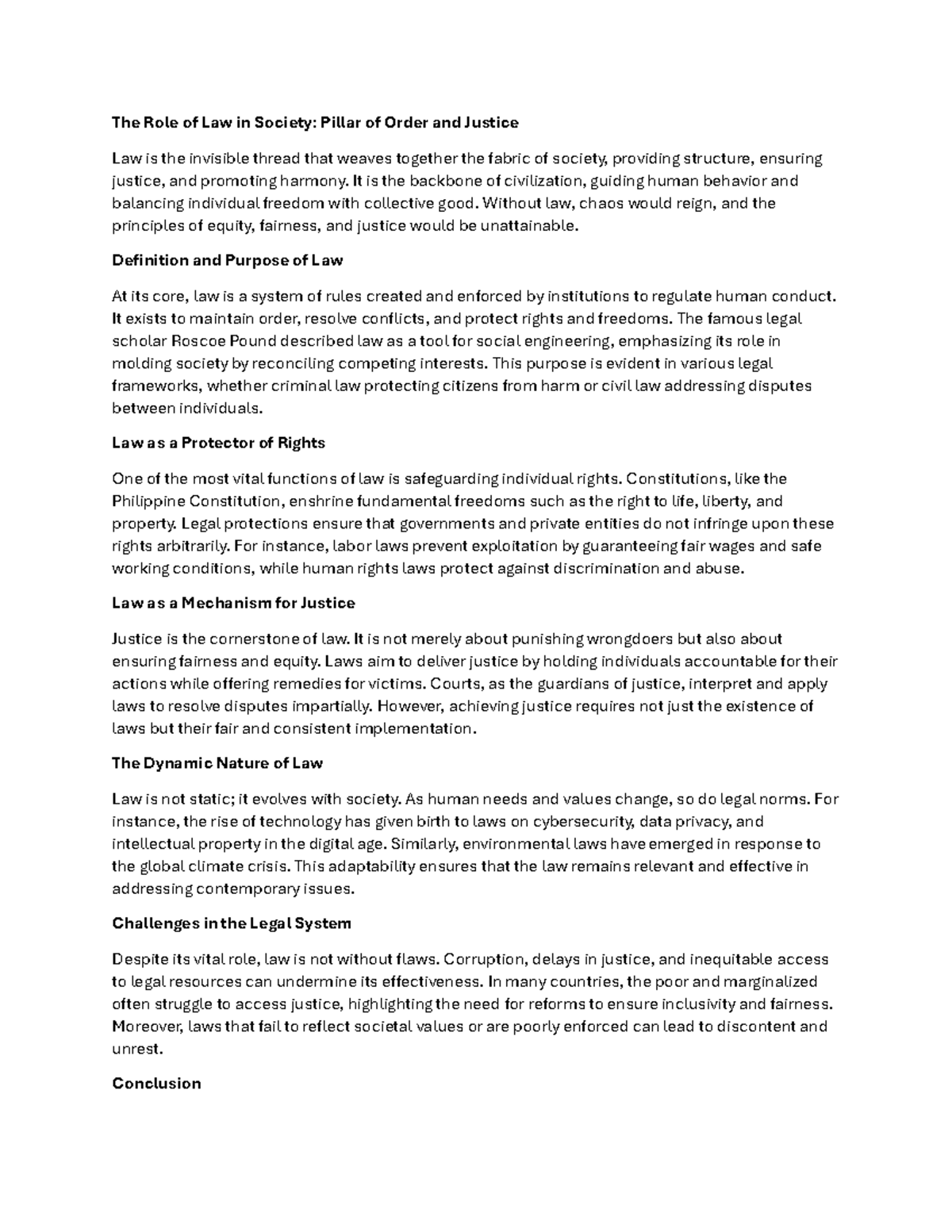 The Role of Law in Society: Ensuring Justice and Protecting Rights ...