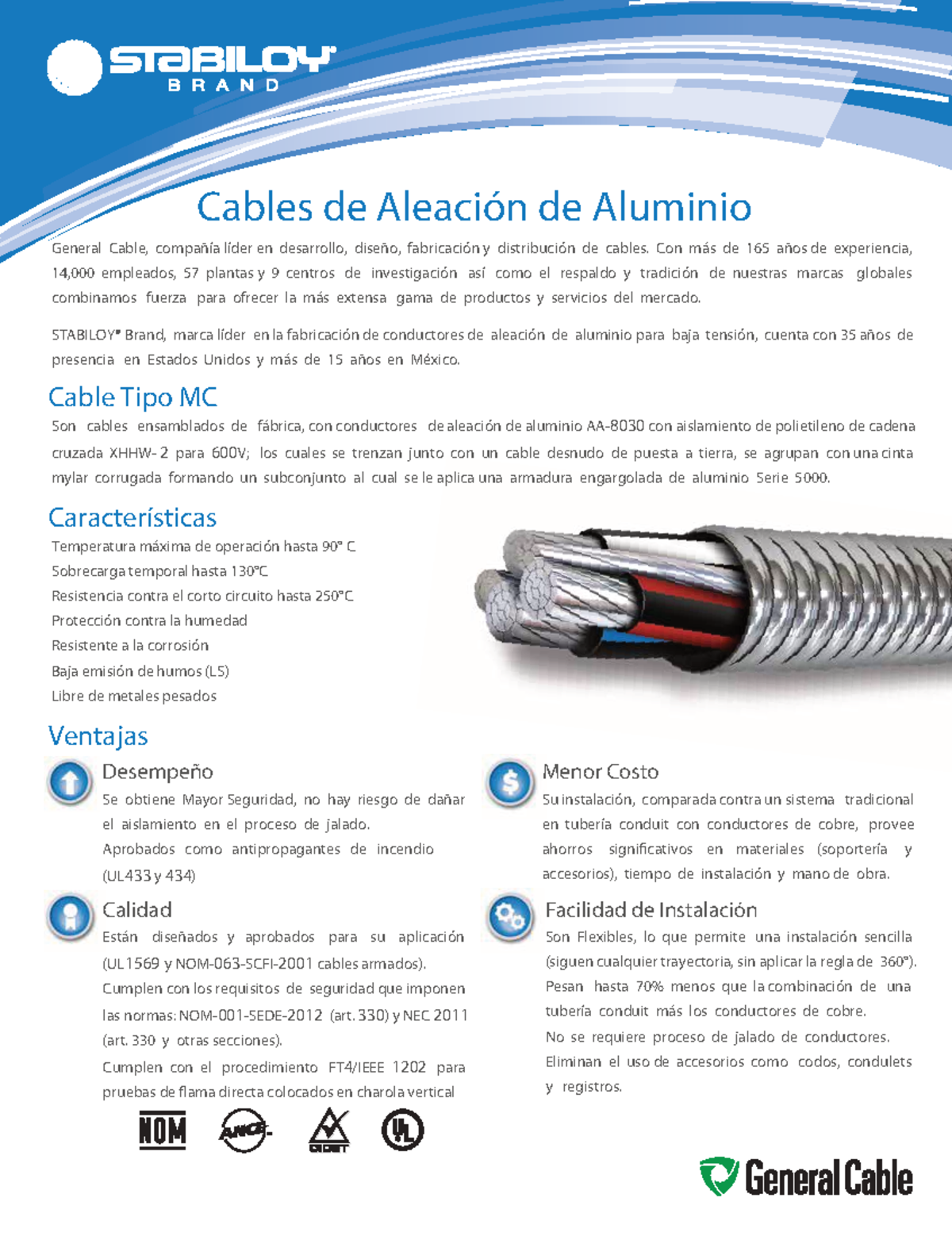 Cables Tipo MC y MC con PVC: Características y Ventajas - Studocu