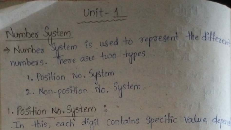 DE Unit 1 - Number Systems and Their Representations - Studocu