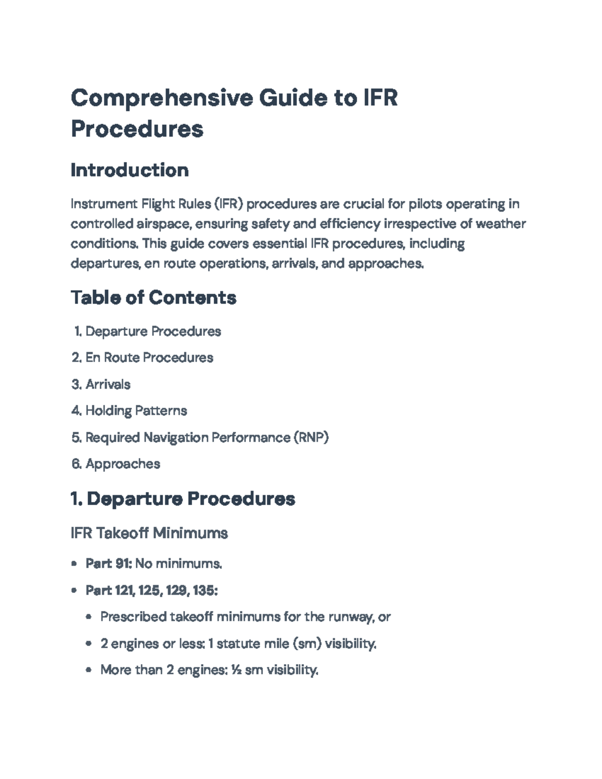 IFR Procedures Guide for Safe Flight Ops: Essential Techniques - Studocu
