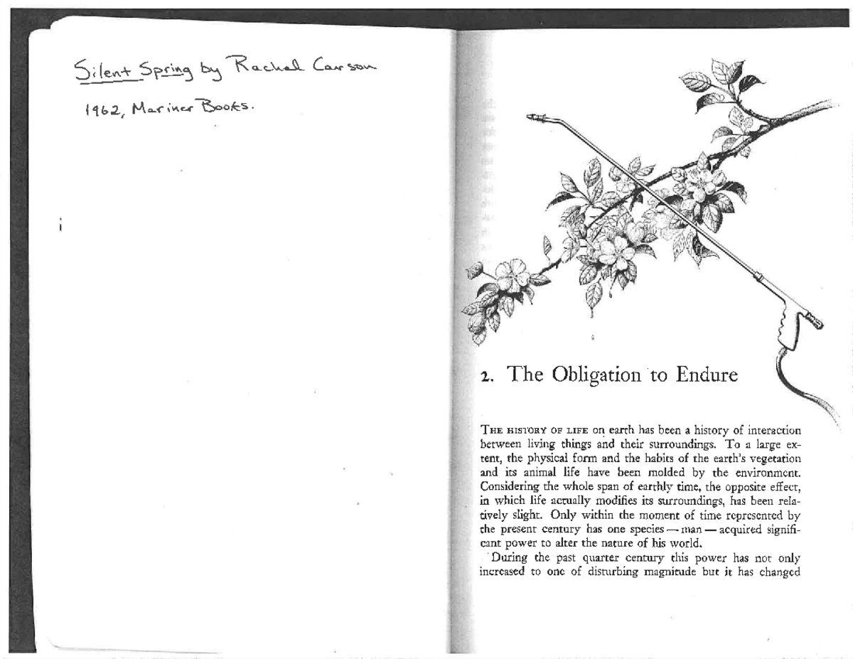 Silent Spring: The Obligation to Endure - Rachel Carson's 1962 Insights ...