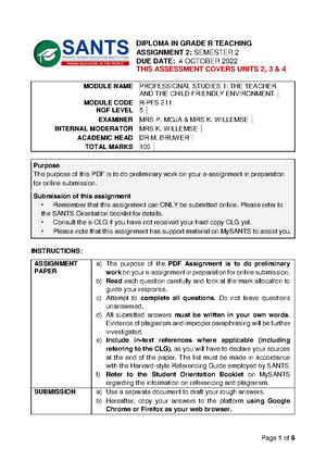 R-EDS MEMO 1-1 - Always remember to consult the MySANTS website for ...