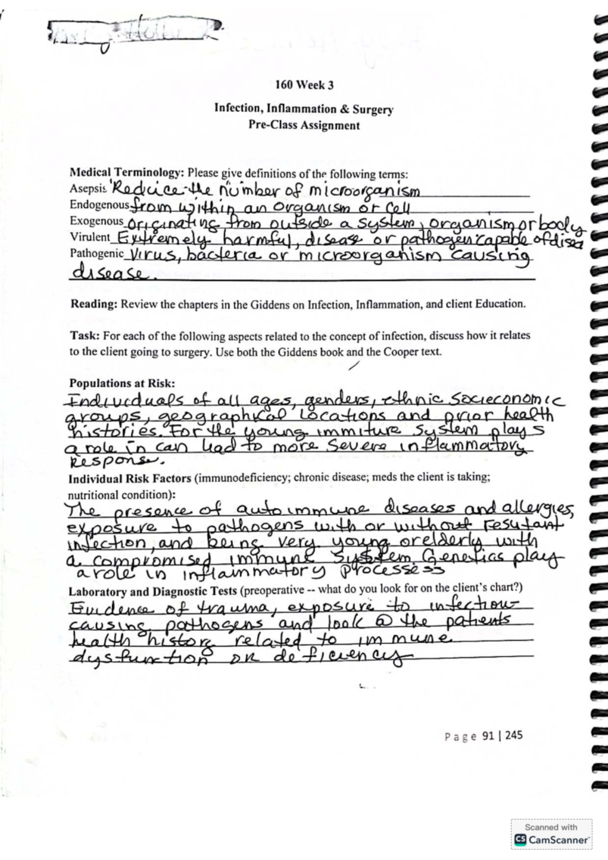 160 Week 3 Medical Terminology: Infection & Inflammation Surgery ...