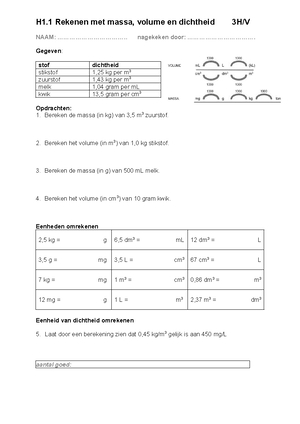 Mol boekje 3 HV - Molrekenen - Nieuwe Scheikunde 3HV Rekenen met de mol ...