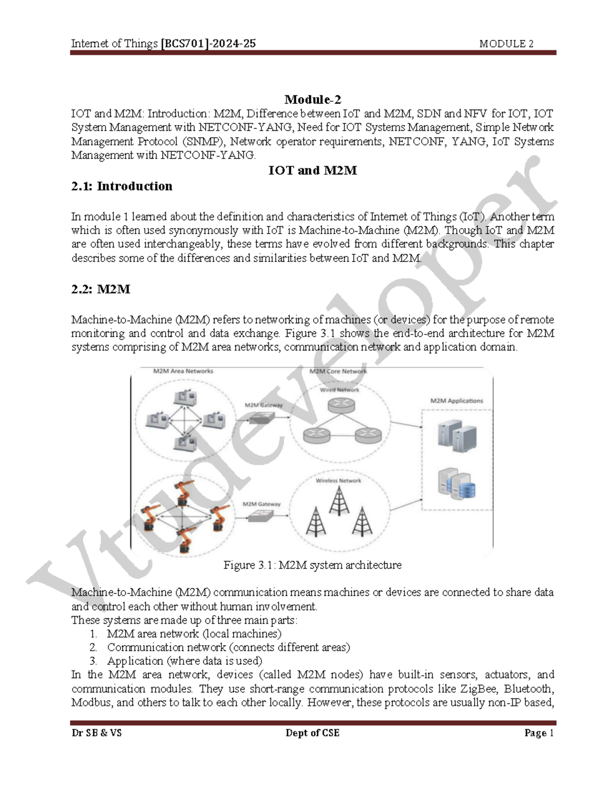 IOT MOD 2 - IoT and M2M: Key Concepts and Management Techniques - Studocu