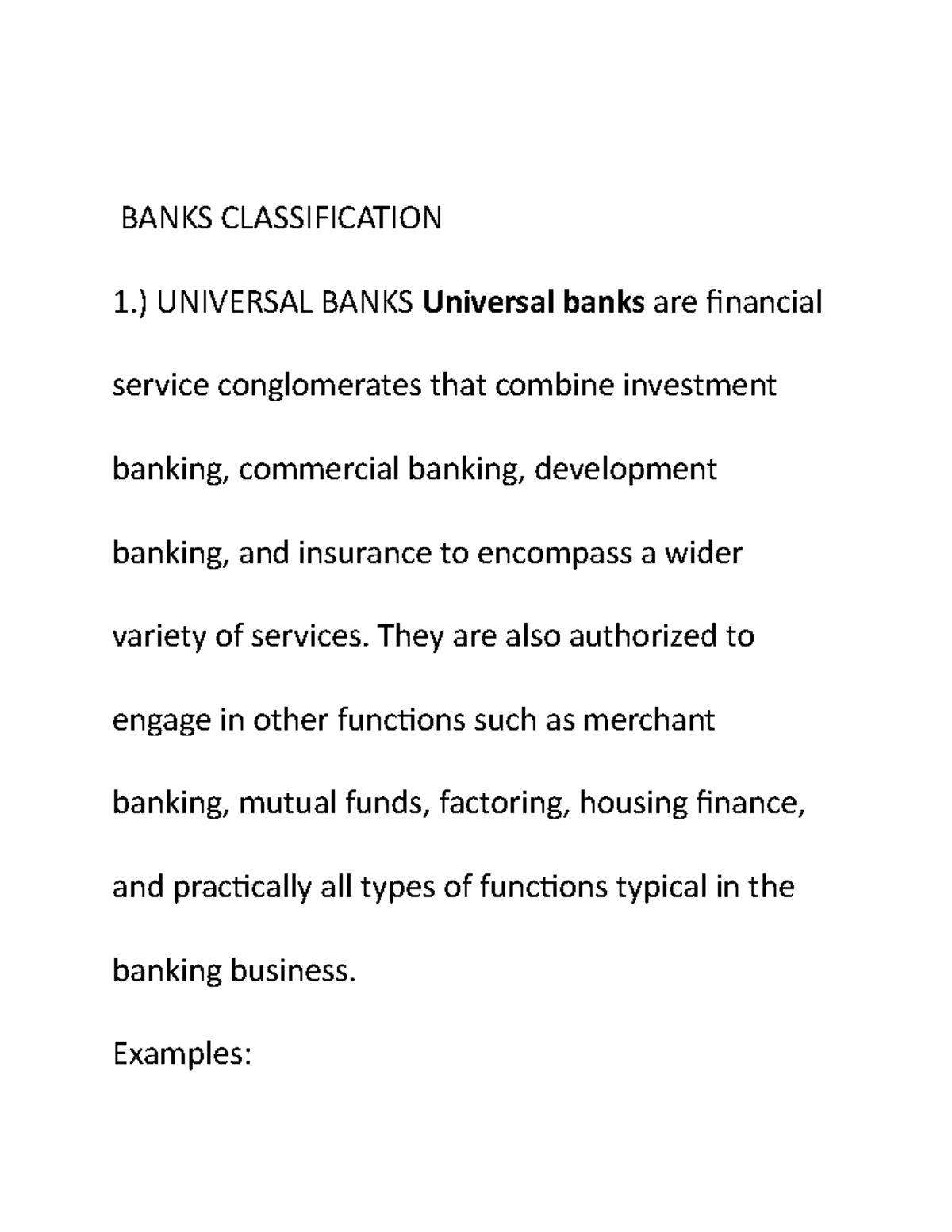 Banks Classification: Universal, Commercial, Thrift, & Cooperative ...